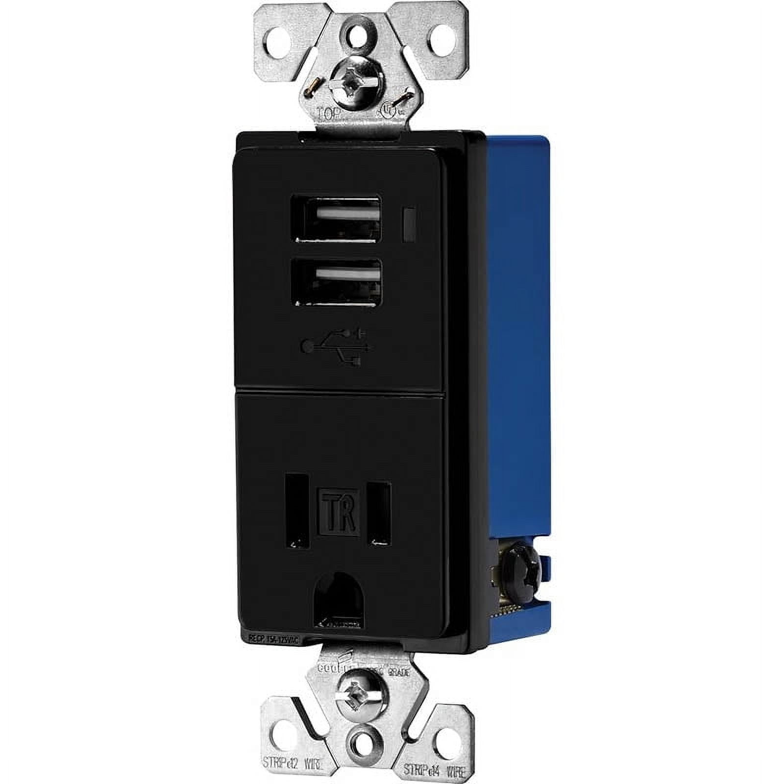 TR7740BK - ELECTRICAL RECEPTACLE 1POS USB-A 2POS 5V 700MA DECORA INSERT ...