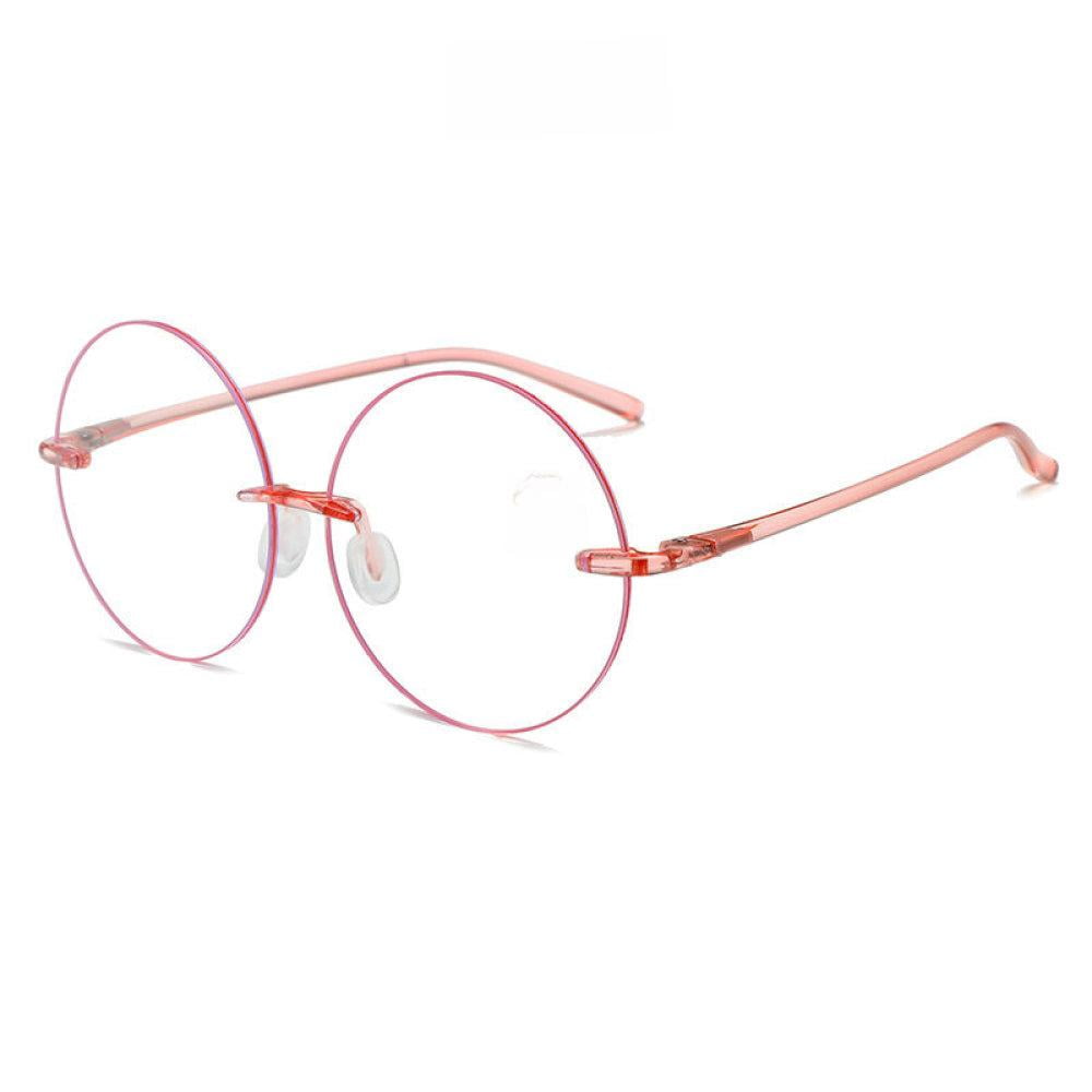 TR90 Ultra-light Anti-blue Light Pink Reading Glasses for Women Circle ...