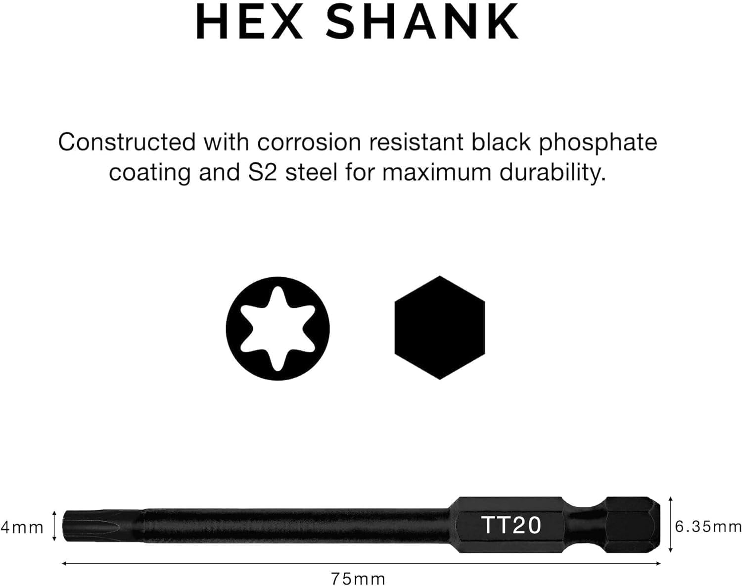 TRA-01149A Torx Head Drill Bit Set, 11-Piece Sizes TT6 to TT40 ...