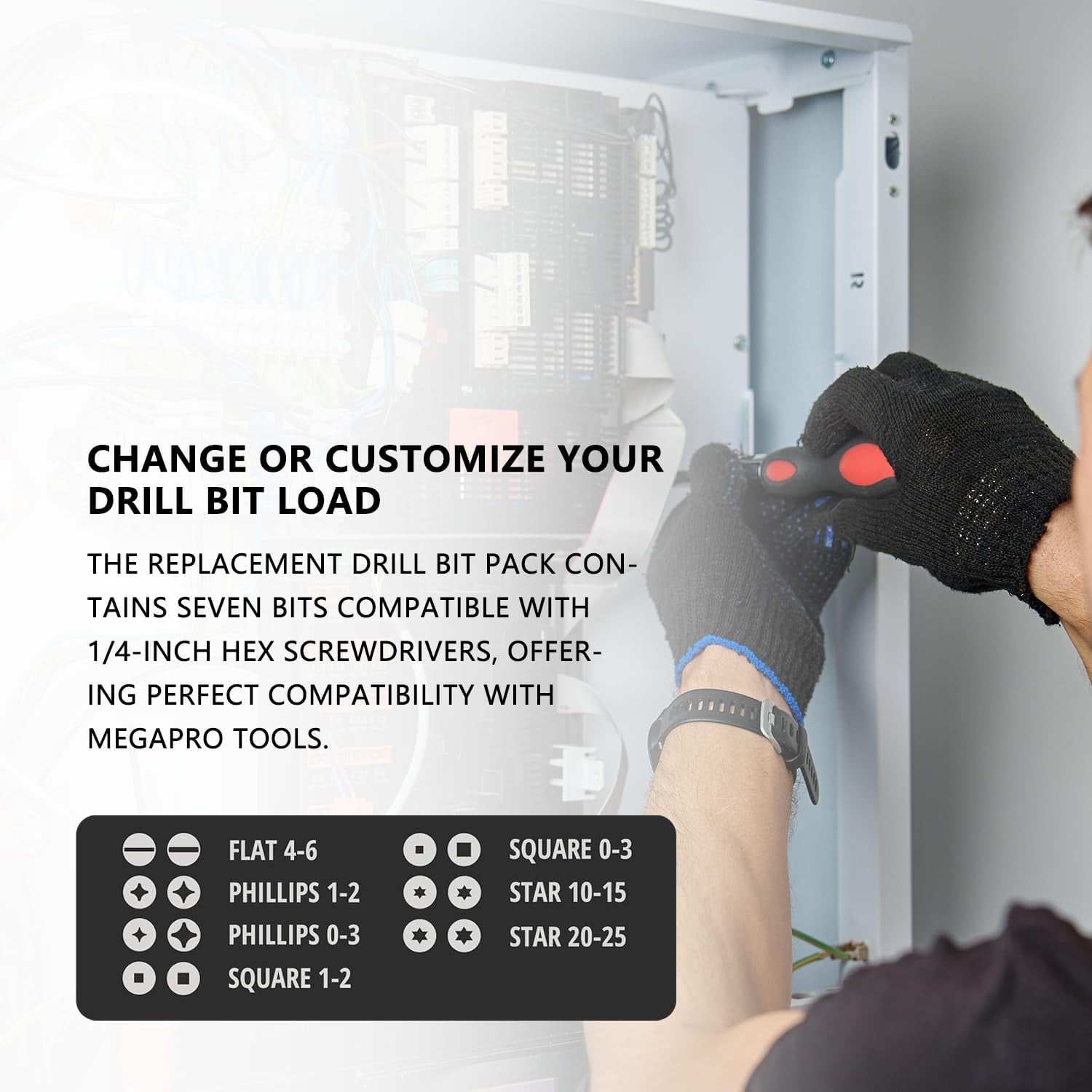 TRA-1/4 Hex Magnetic Screwdriver Bit Set for Drill | 14-IN-1 Replacement Bit Pack | 7 double ...