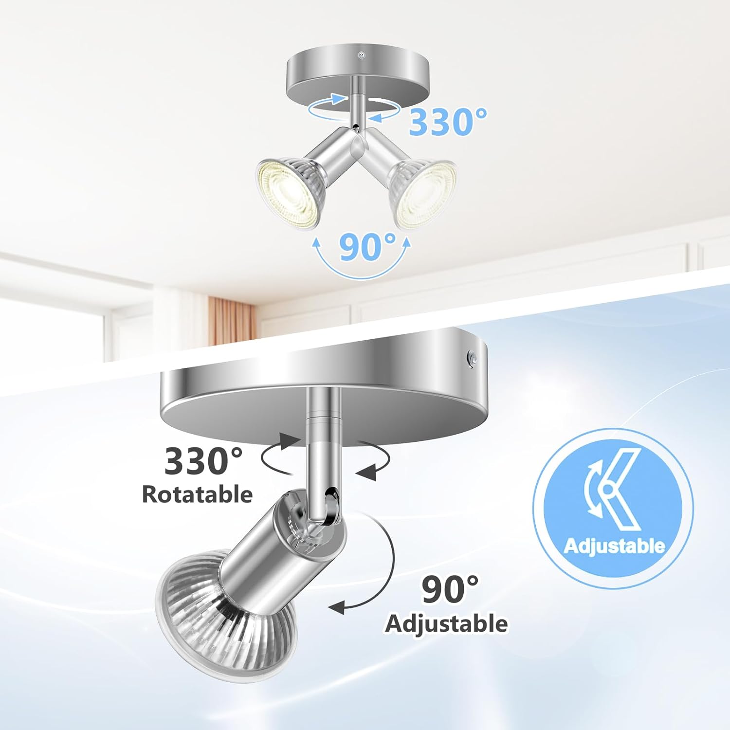 TRA-1 Light Track Lighting Spotlight, Flexible Track Lighting Fixture ...