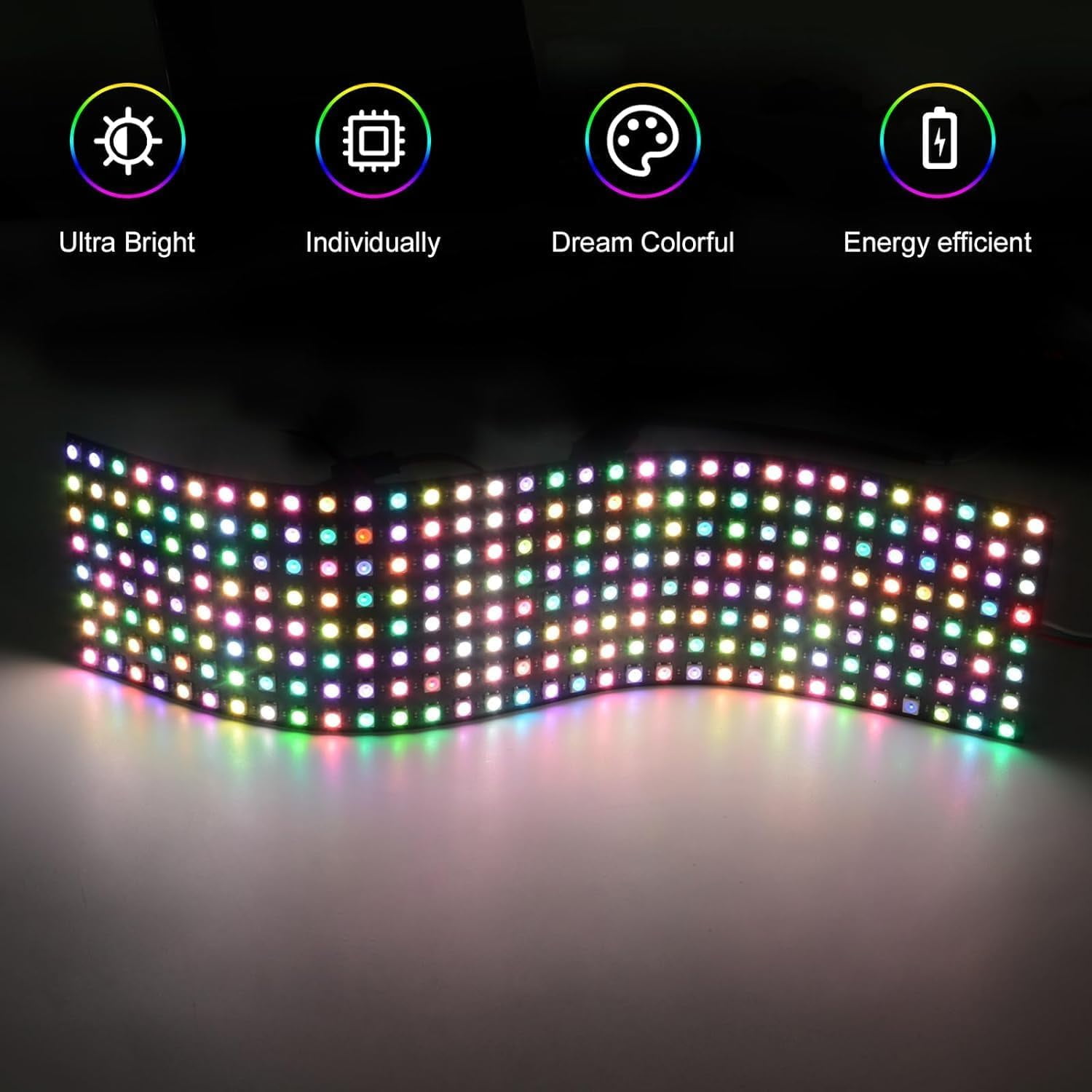 TRA-(1 Pack) WS2812B LED Matrix Panel, 8x32 256 Pixel RGB 5050SMD ...