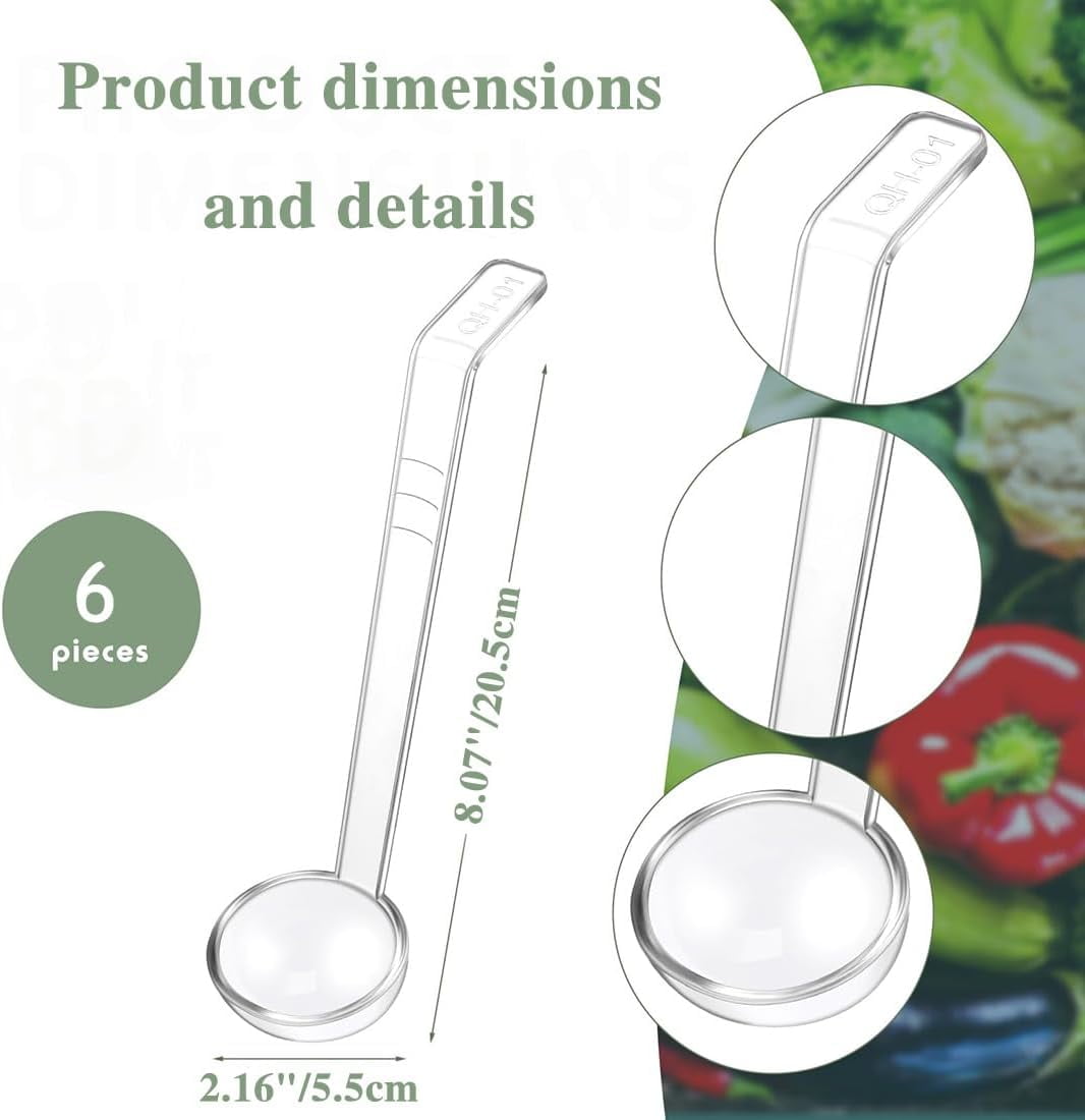TRA-1 oz Clear Small Ladle Mini Ladle for Sauce Long Handle Plastic ...