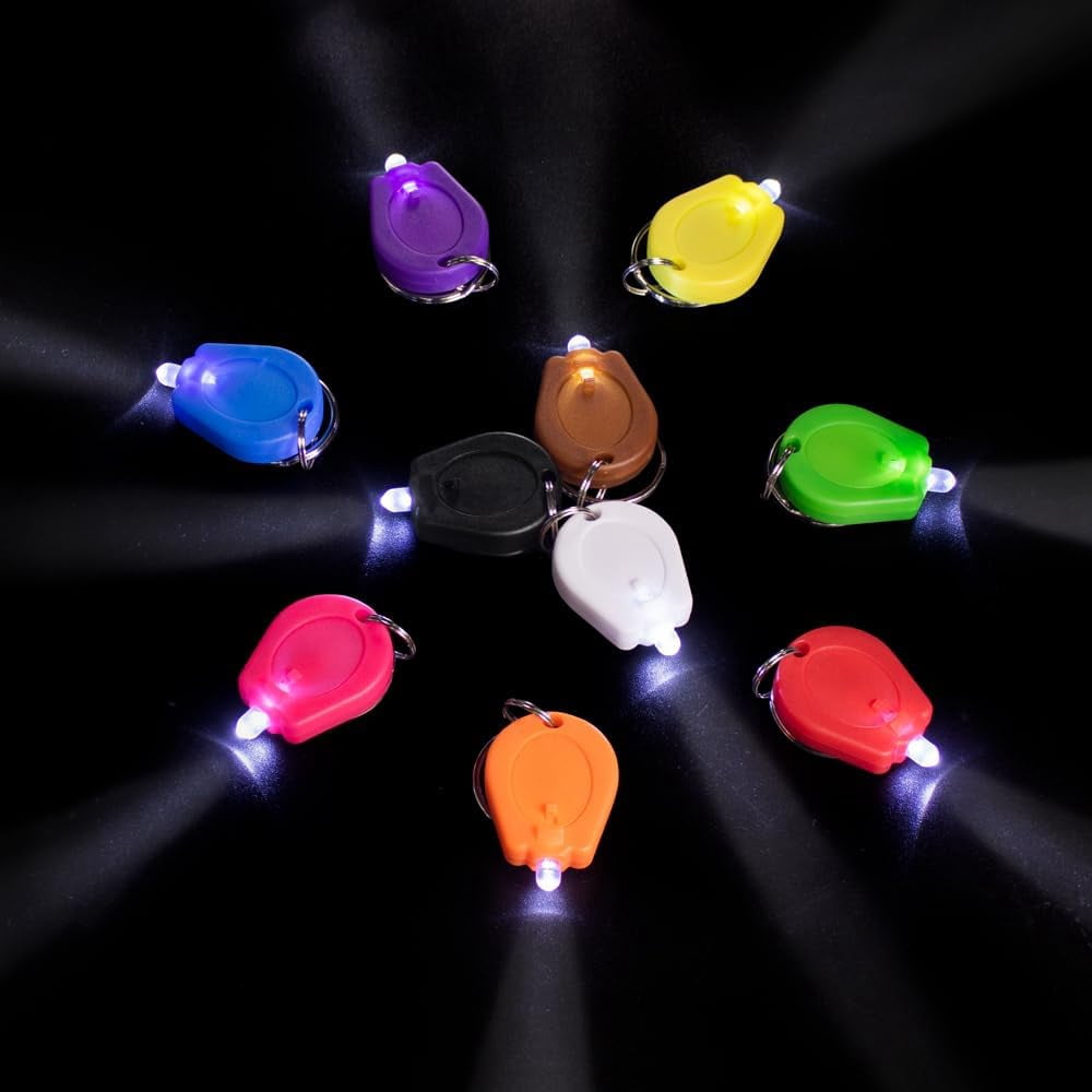 TRA-10 Pack Ultra Bright Mini LED Keychain Flashlight, Small Key Ring ...