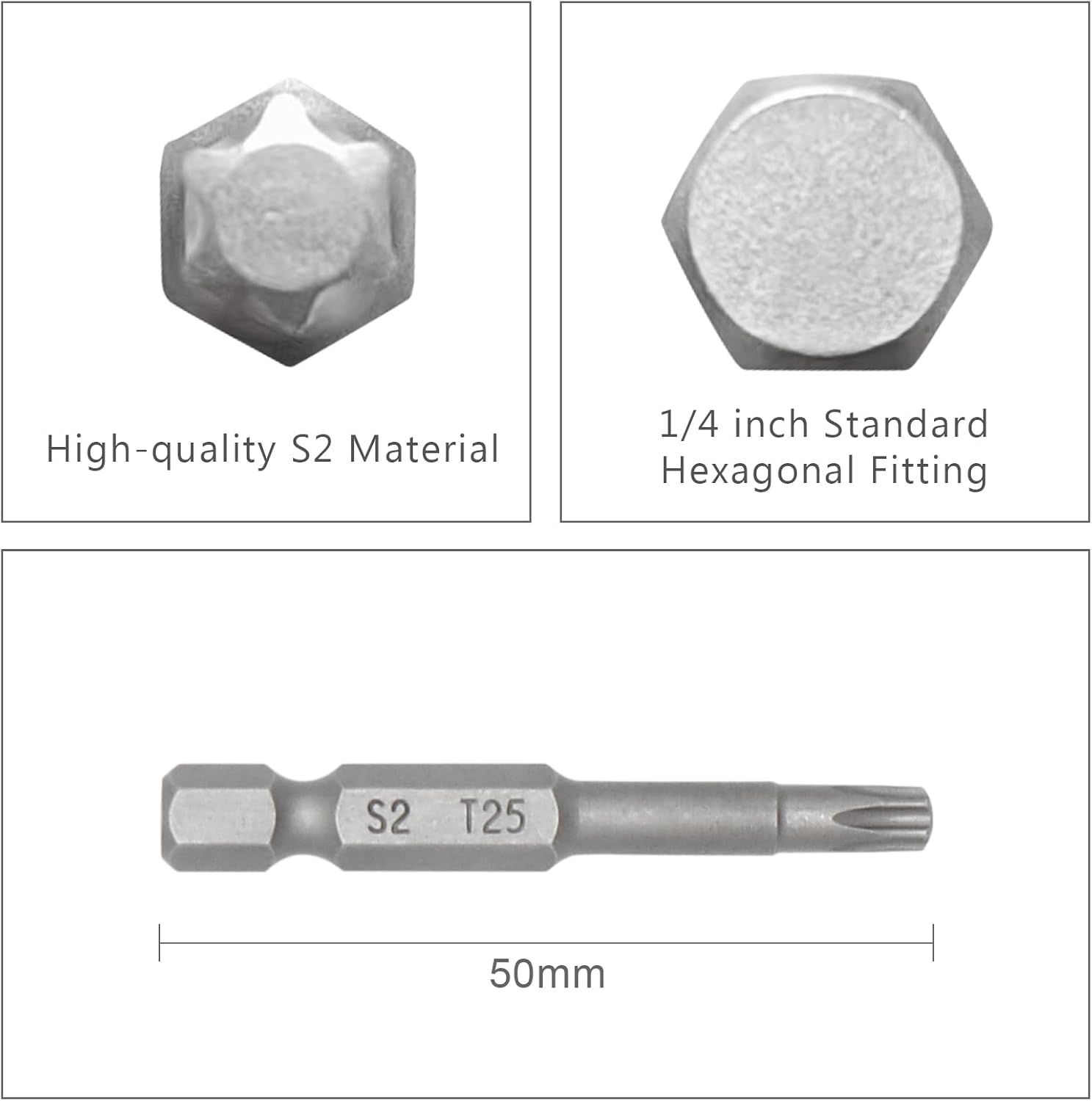 TRA-10-Piece T25 Torx Bit Set, Premium S2 Alloy Steel 2-inch Long ...