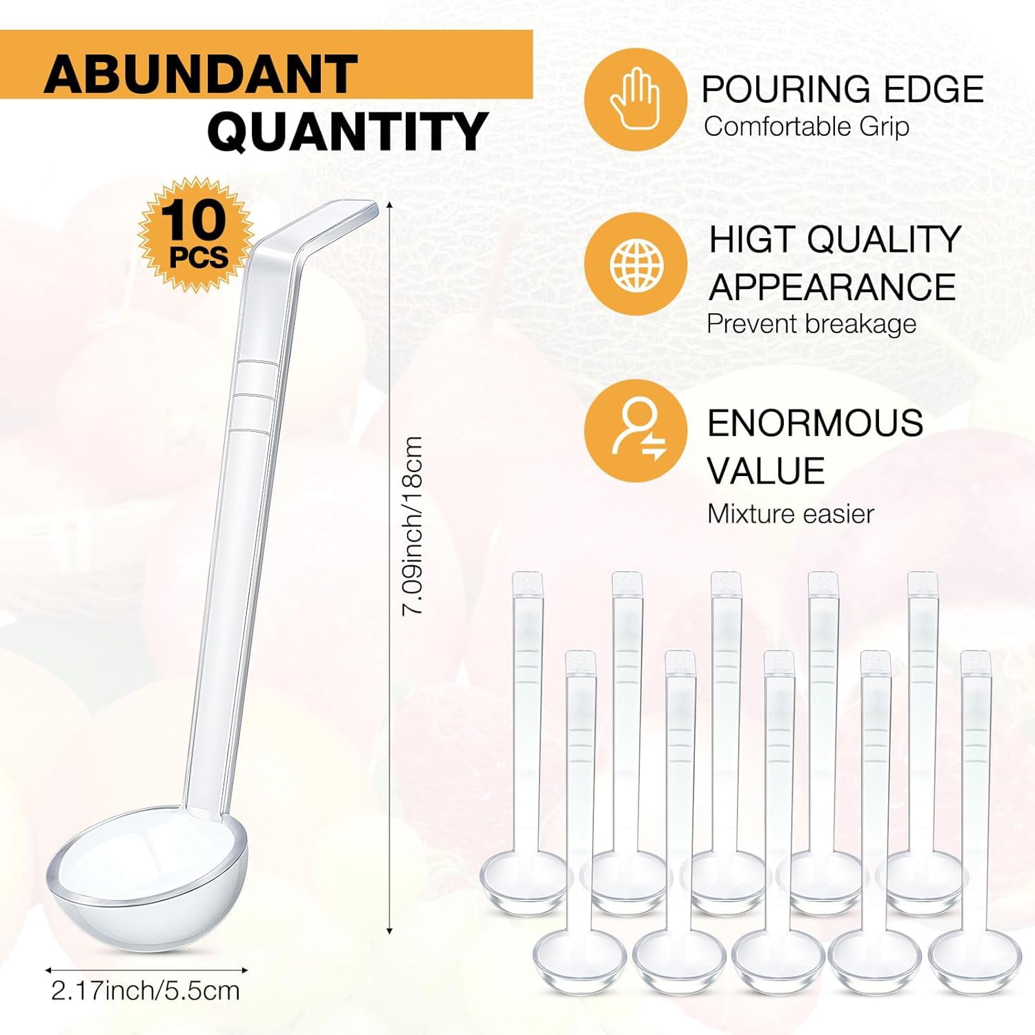 TRA-10 Pieces 7 Inches 1 oz Small Ladle Mini Ladle for Sauce Long ...