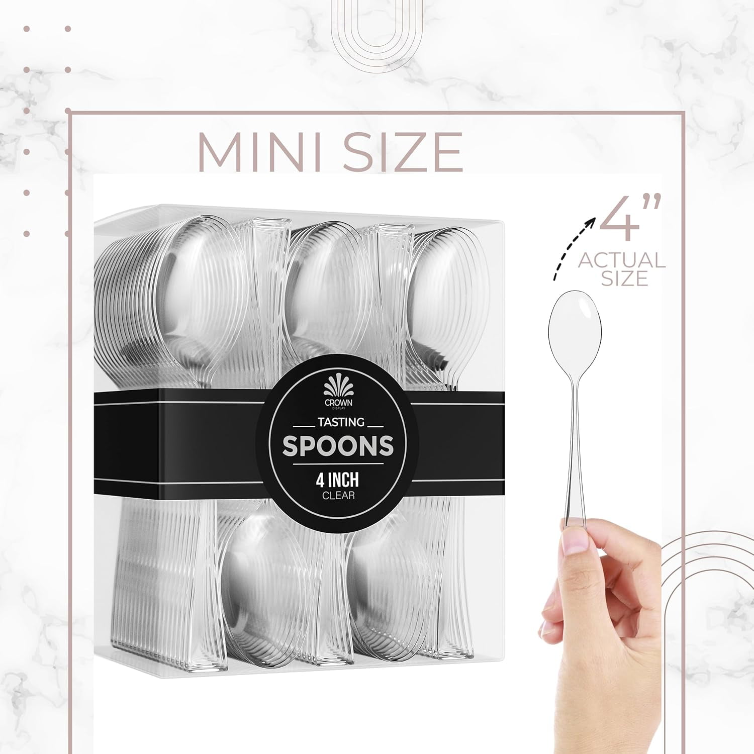 TRA-100CT Mini Clear Plastic Spoons for Tasting Spoons Disposable Mini ...