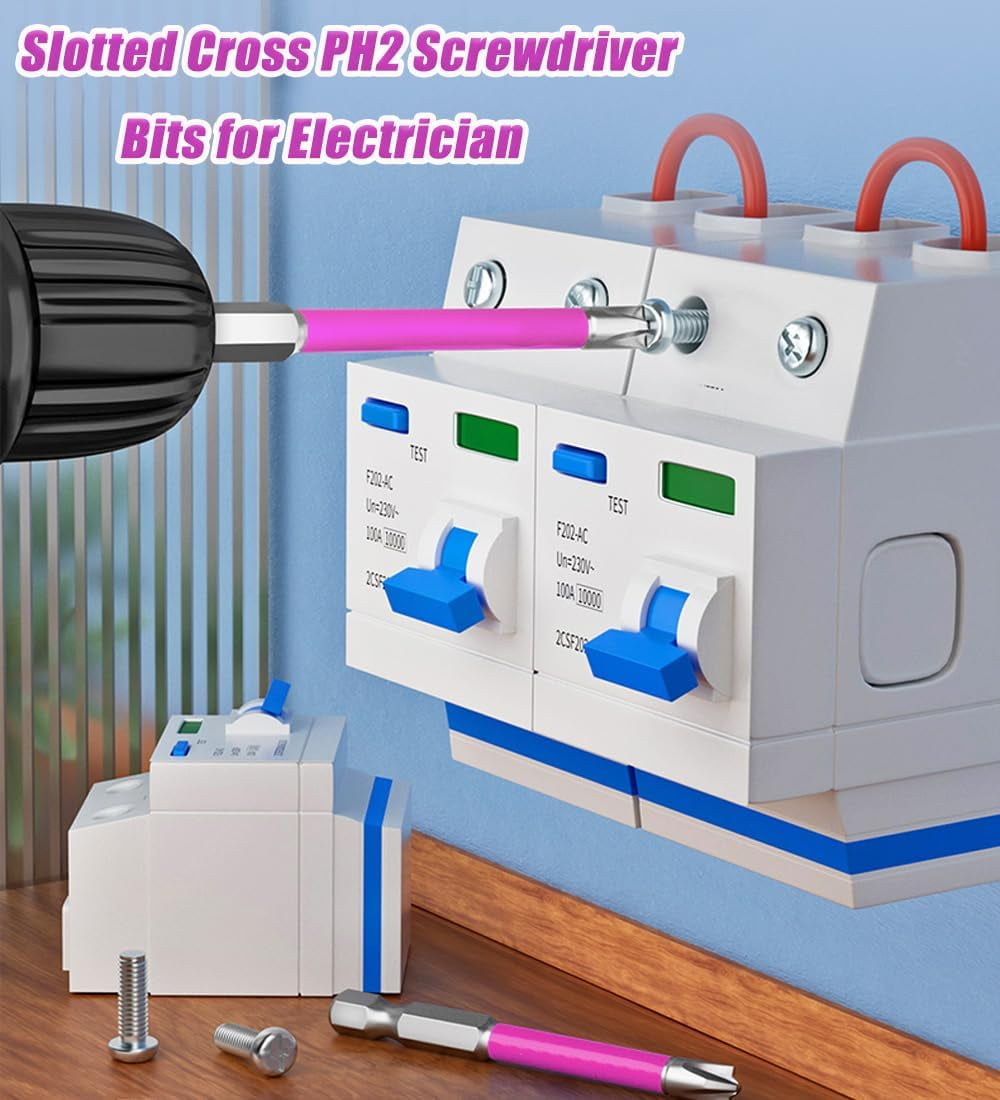 TRA-10pcs Magnetic PH2 Special Slotted Phillips Screwdriver Bit Set for ...