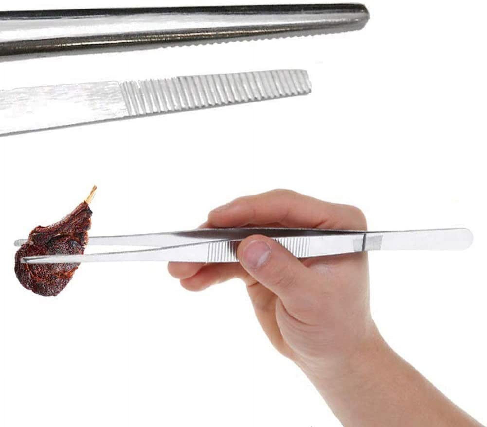 TRA-12 Inch Stainless Steel Tongs with precision serrated tips for ...