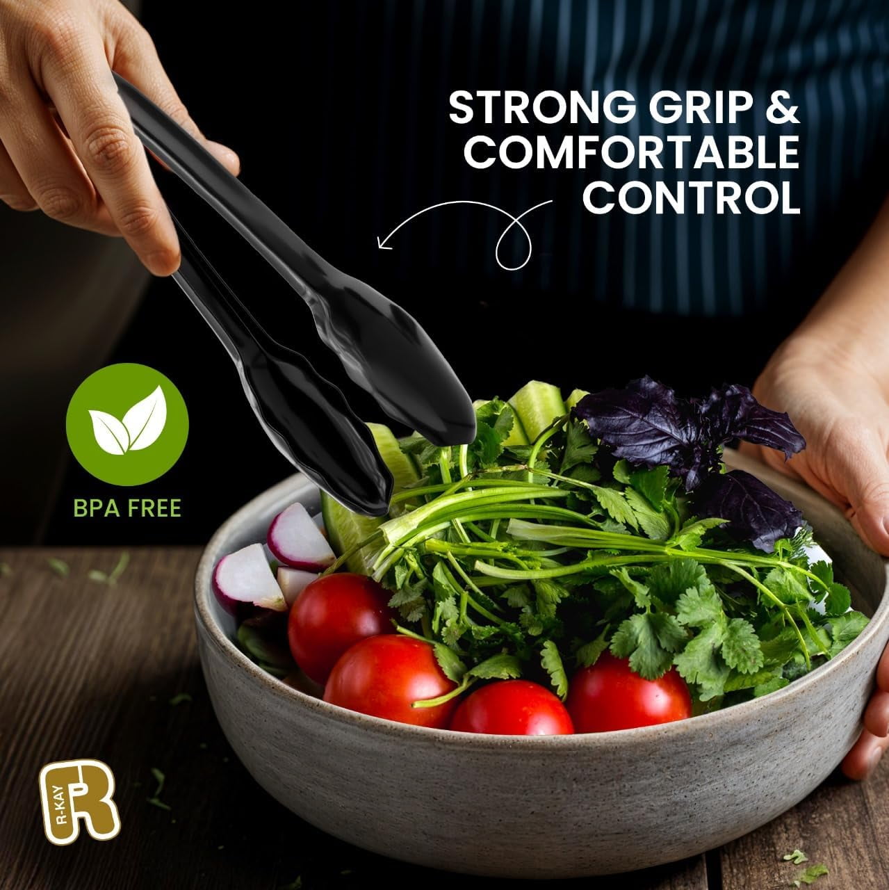 TRA-12 Pack Large Plastic Serving Tongs For Buffet - Plastic Serving ...