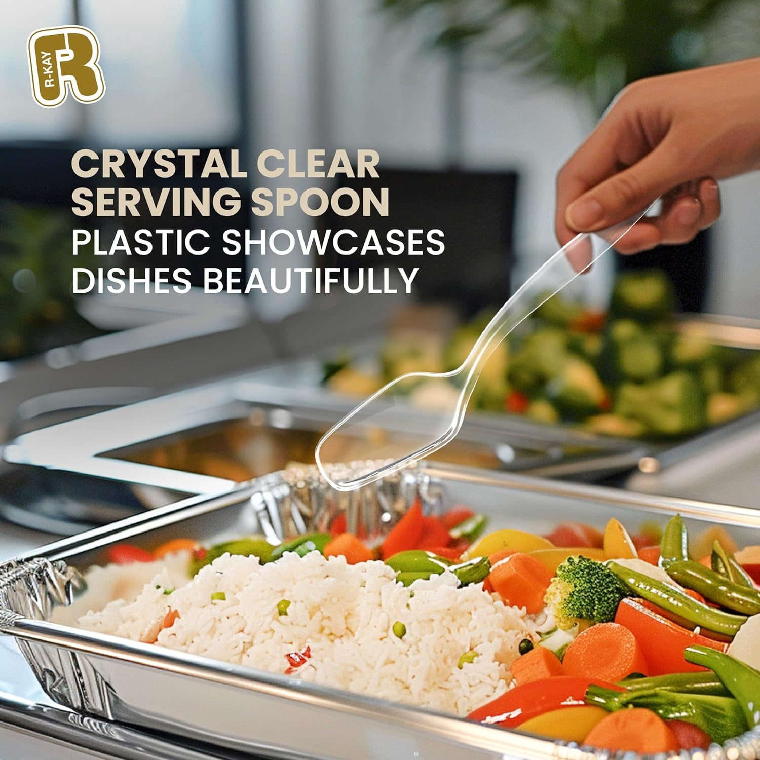 TRA-12 Pack Plastic Serving Spoons For Buffet - Clear Plastic Serving ...