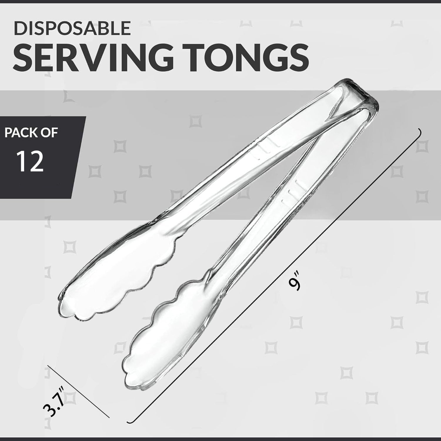 TRA-12 Pcs Disposable Plastic Tongs for Serving Bulk 9 Inch Reusable ...