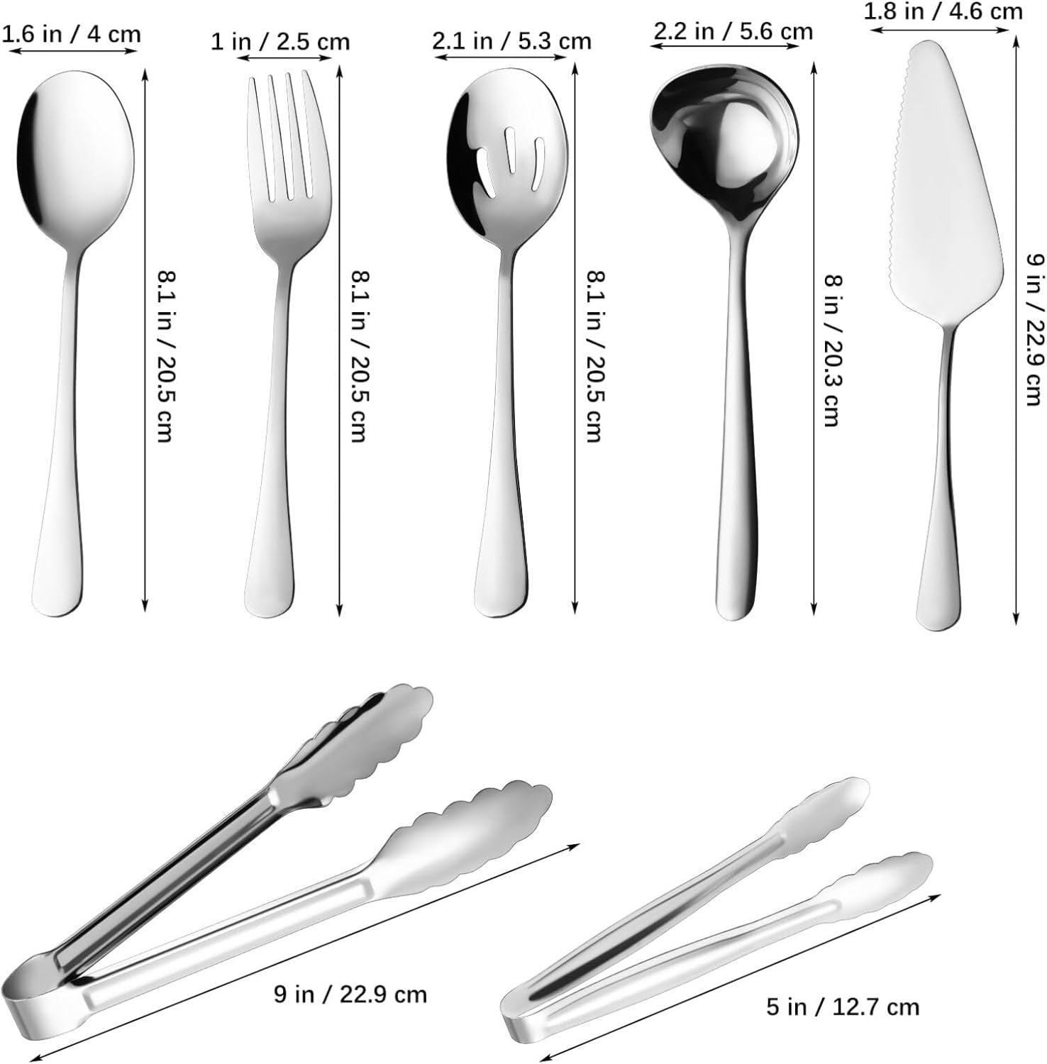 TRA-12 Pcs Serving Utensils,2 forks + 1 Spatula + 2 Colanders + 2 ...