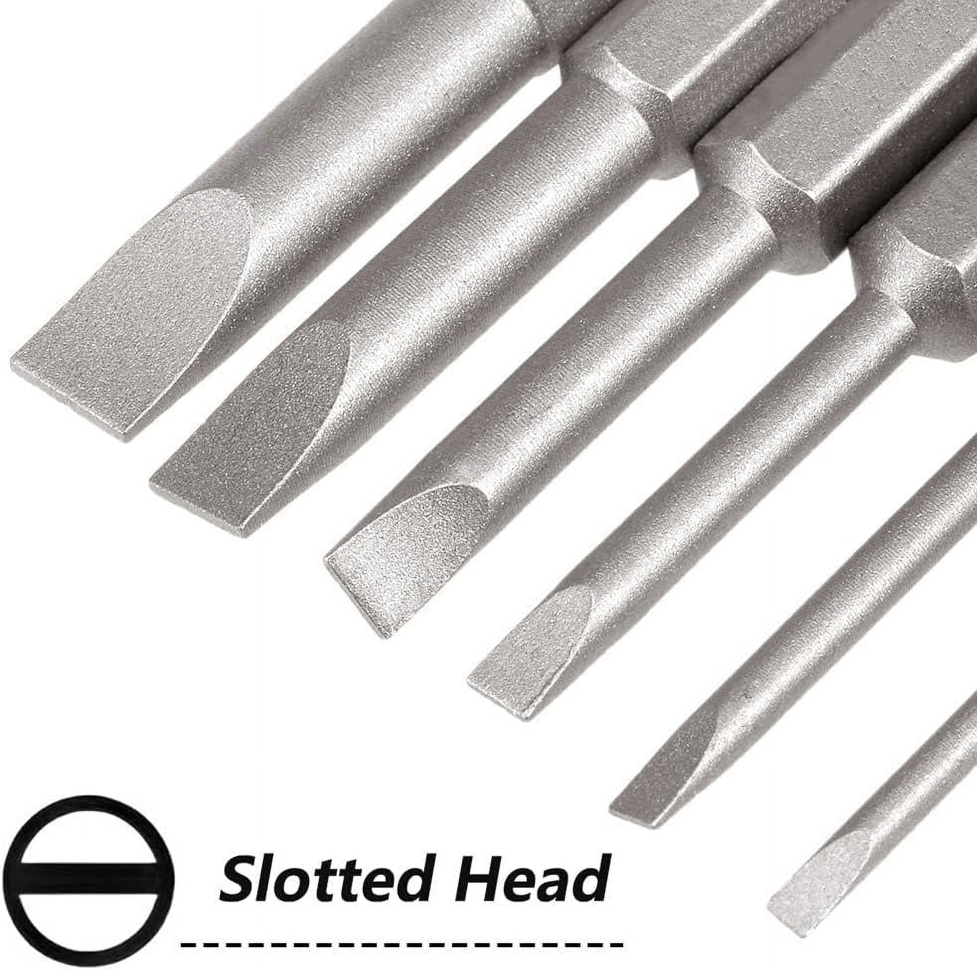 TRA-12 Pieces Magnetic Slotted Screwdriver Bit Set, 1/4 Inch Hex Shank ...