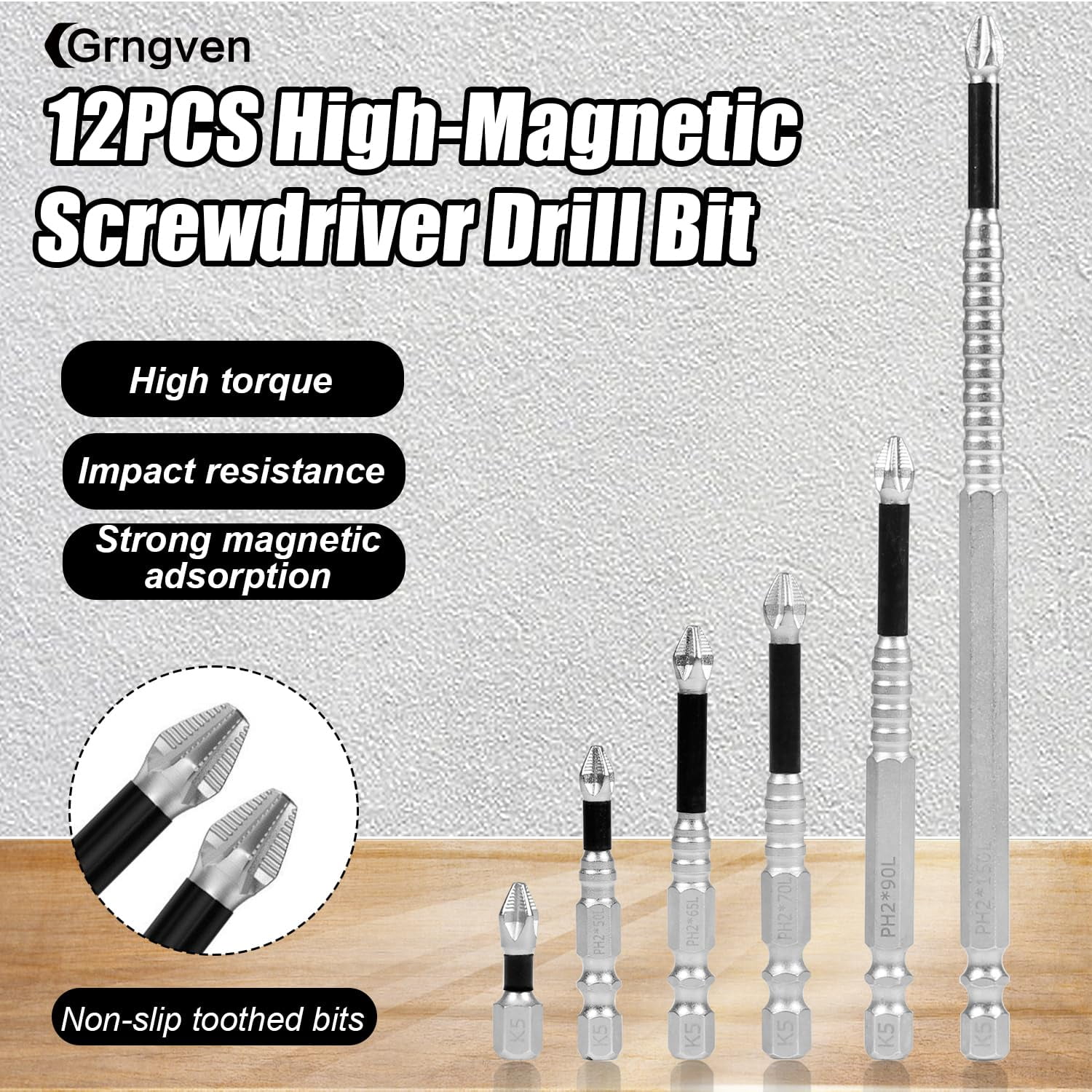 TRA-12PCS High Magnetic Screw Driver Drill Bit Set, Magnetic Drill Bits ...