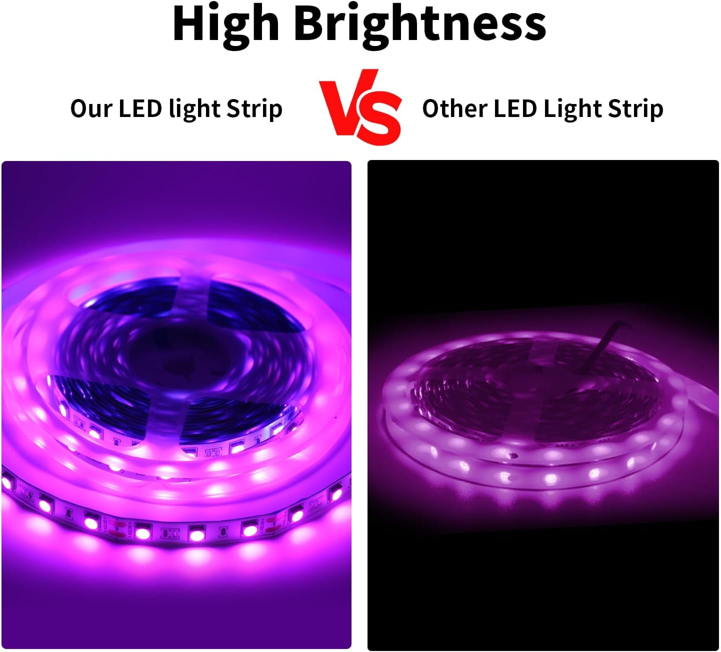 TRA-12V LED Strip Light Pink, 16.4ft/5M SMD5050 LED Strip with Adapter ...
