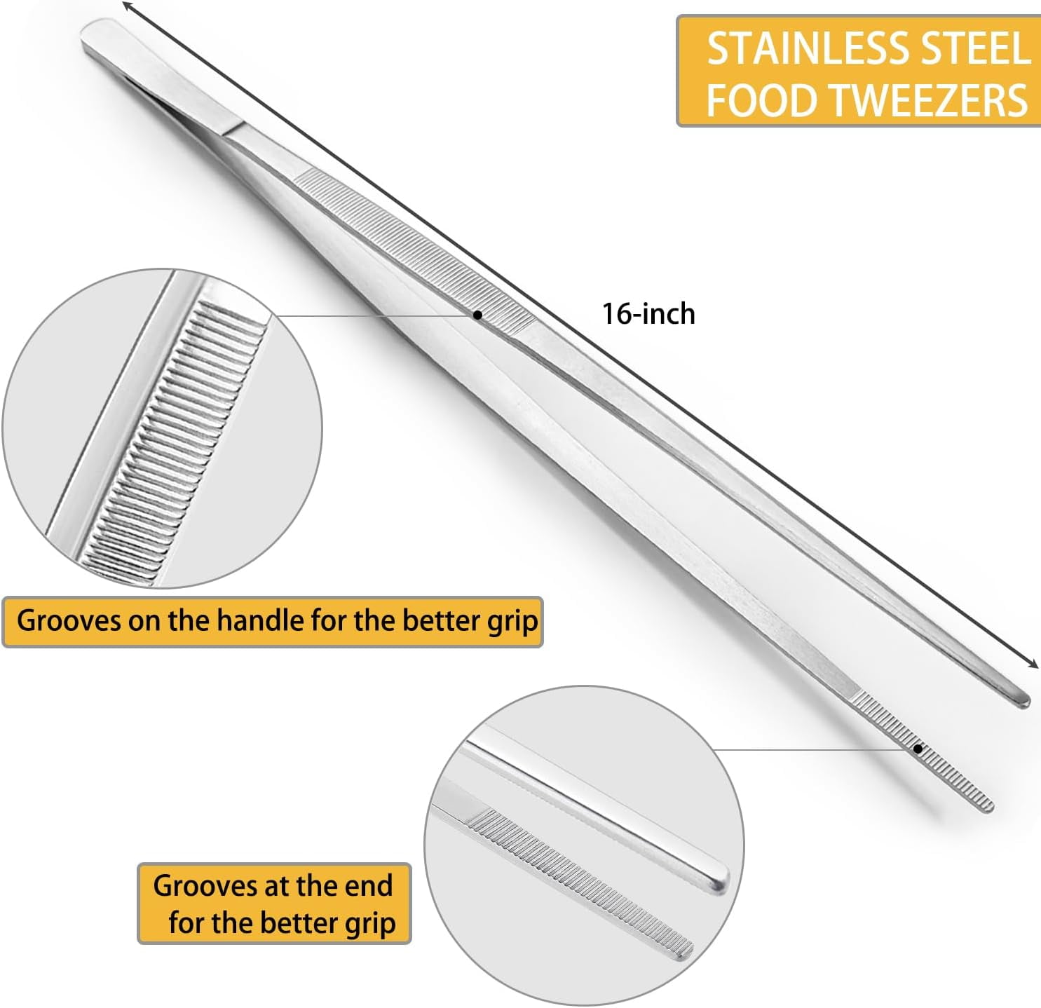 TRA-16 Inch Cooking Tweezers Extra Long Kitchen Tweezers, Large ...