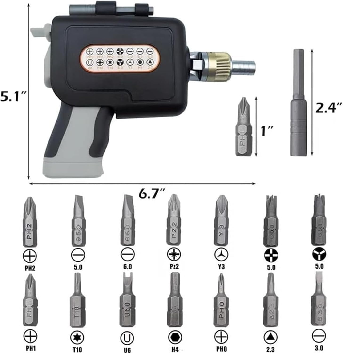 TRA-16-in-1 Multi Screwdriver Set - Ratcheting Screwdriver - Gun ...