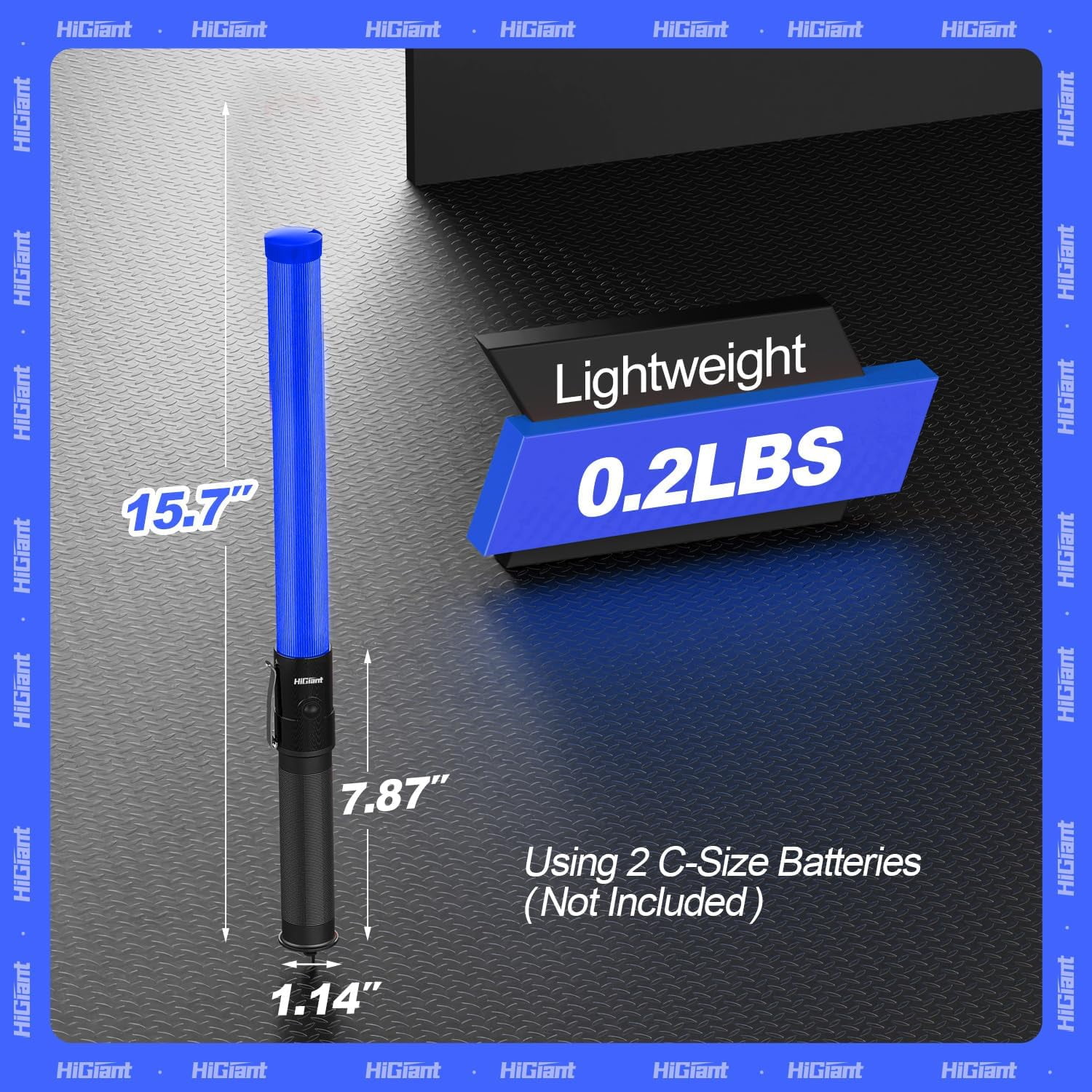 TRA-2 Pack 16 Inches Traffic Wand, LED Traffic Control Baton, Blue ...