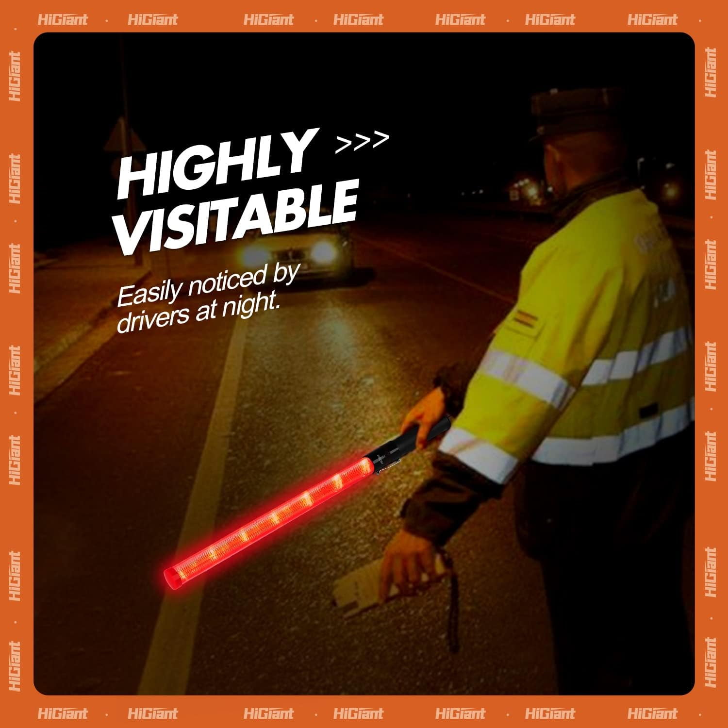 TRA-2 Pack 21 Inch LED Traffic Control Baton, Red Light Wands with 2 ...