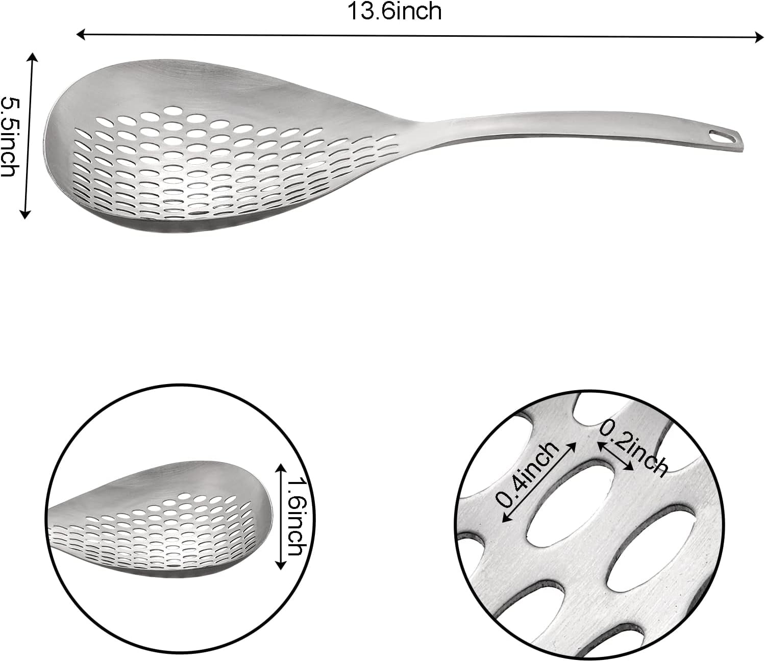 TRA-2 Pack Skimmer Slotted Spoon, 13.6 Inch Large Stainless Steel ...