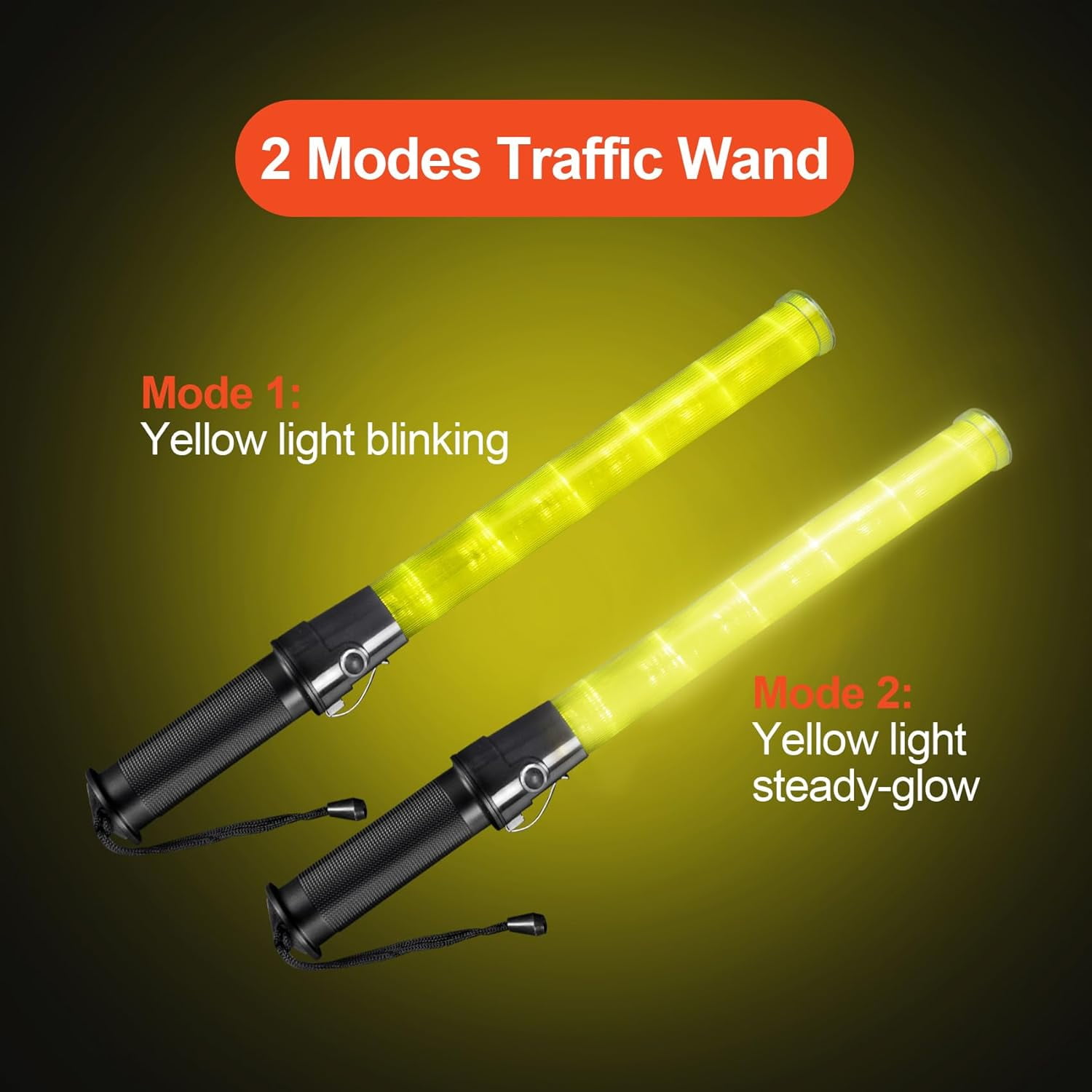 TRA-2 Pack Traffic Wand, 21 Inch LED Traffic Control Wand with 2 ...
