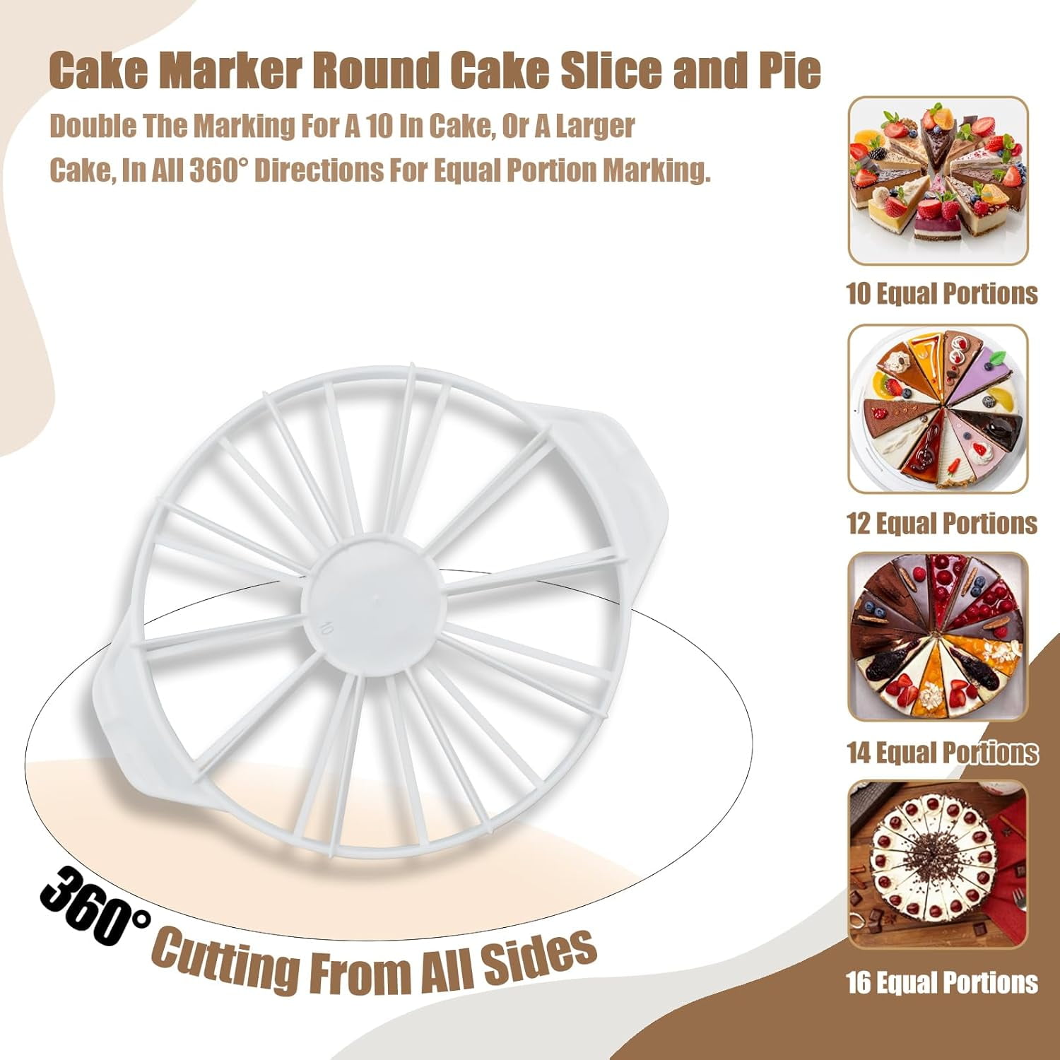 TRA-2 Pcs 2 Types Cake Portion Marker, Round Cake Marker Divider with ...