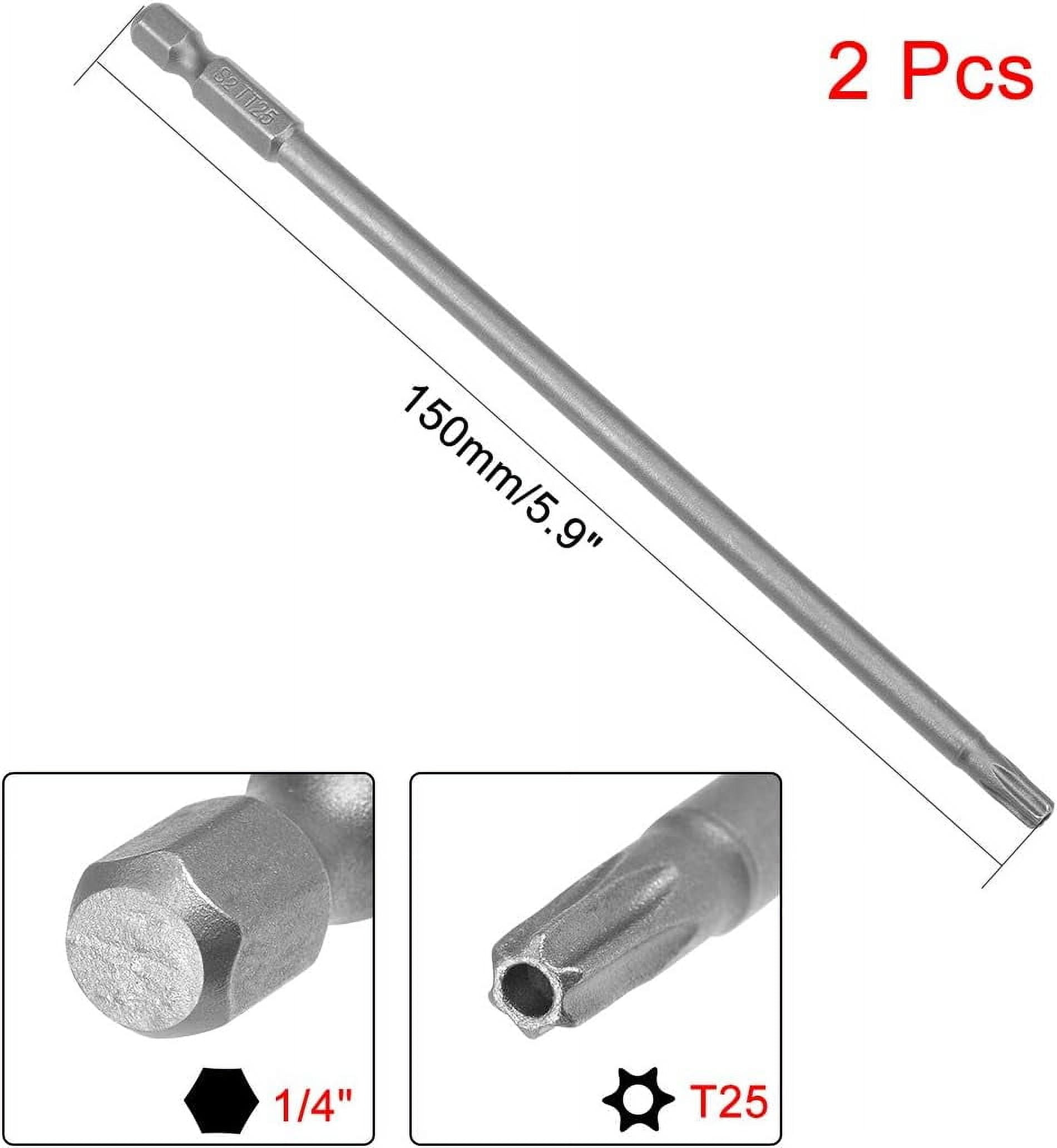 TRA-2 Pcs T25 Magnetic Torx Screwdriver Bits, 1/4 Inch Hex Shank 5.9 ...