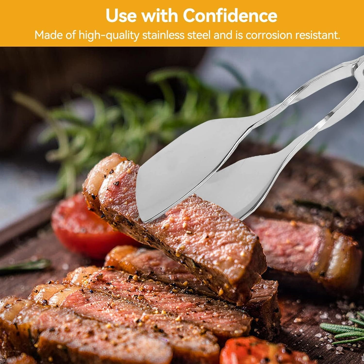 TRA-2 Pcs Tongs for Serving Food, Serving Tongs Stainless Steel Buffet ...