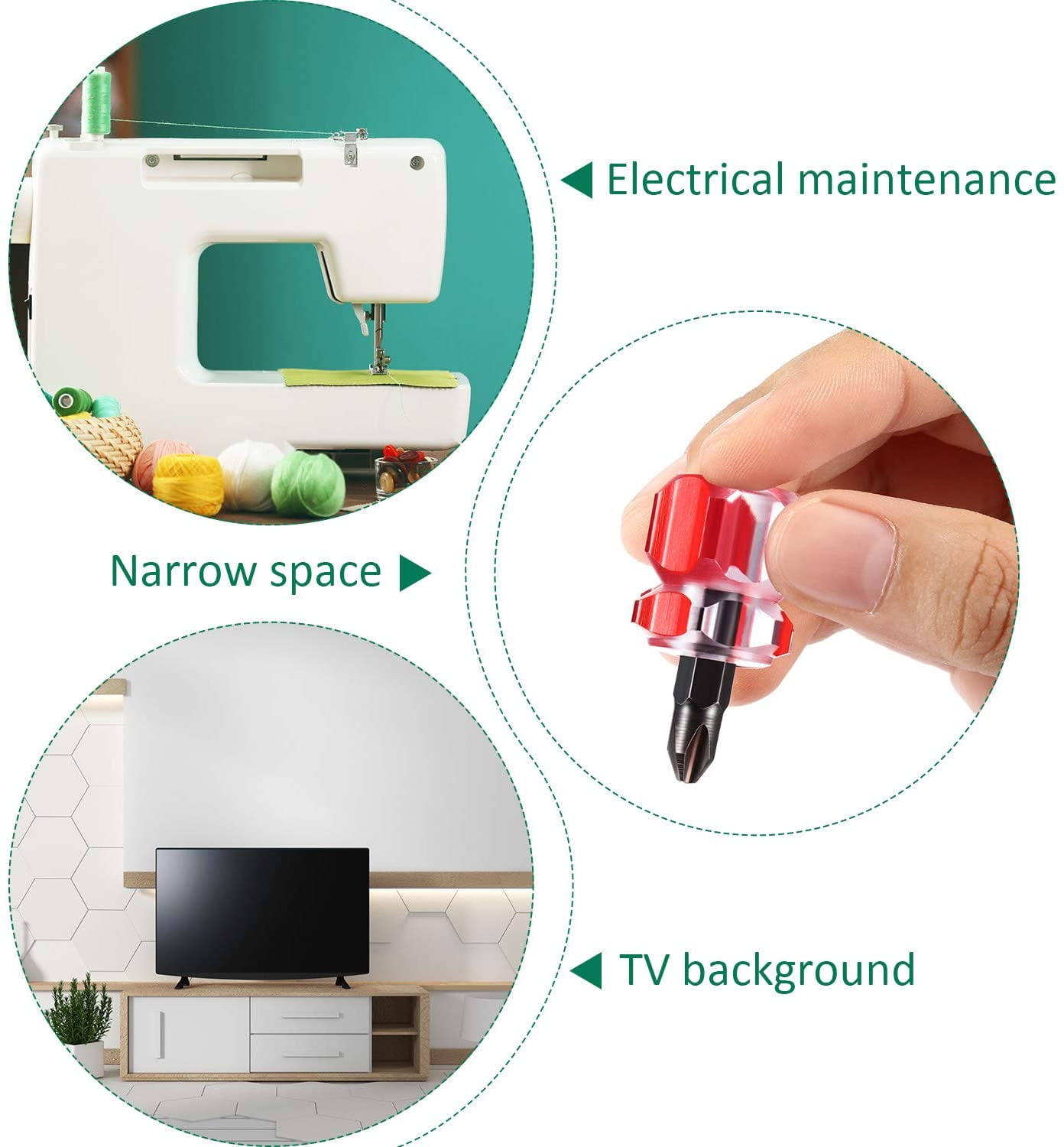 TRA-2 Pieces Sewing Machine Screwdriver Mini Short Screwdriver Tool Kit ...