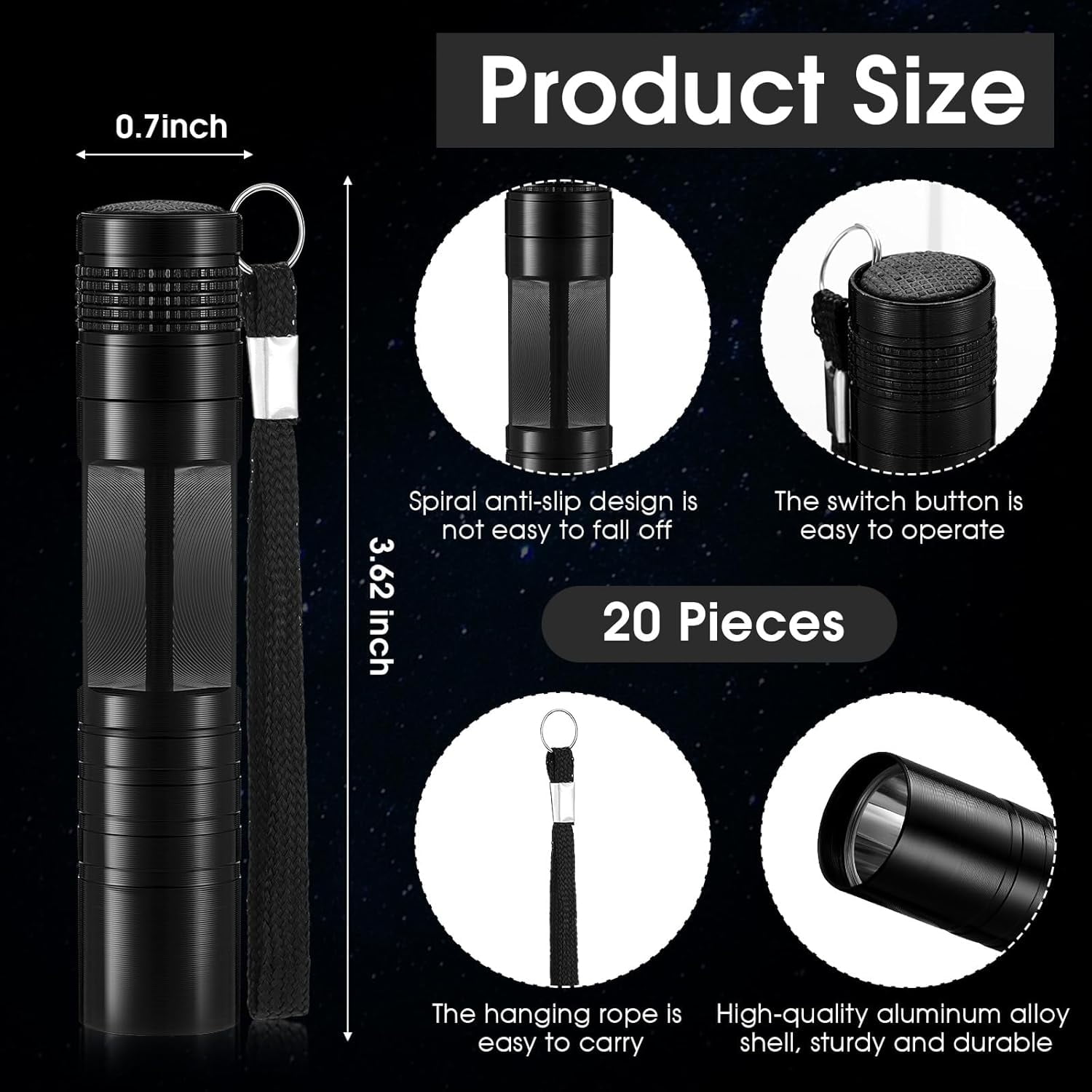 TRA-20 Pcs Mini Pen Light Pocket Flashlights Father's Day Gifts Bulk ...