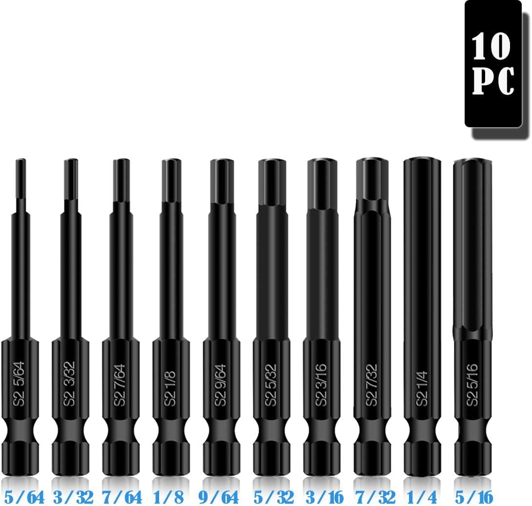 TRA-22PC Torx Head Screw Driver Bit Set and Hex Head Allen Wrench Drill Bit Set, Magnetic 1/4 ...