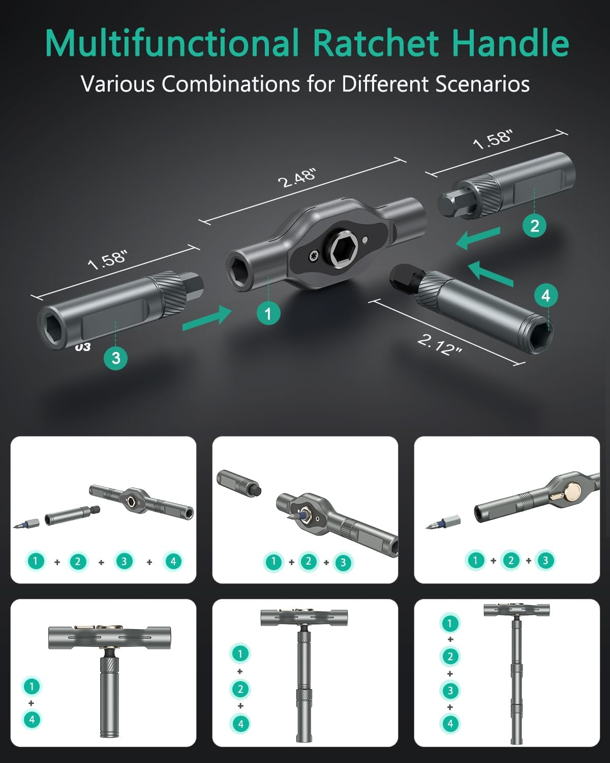 TRA-24 in 1 Ratchet Screwdriver Set, Magnetic Screwdriver Kit, DIY ...
