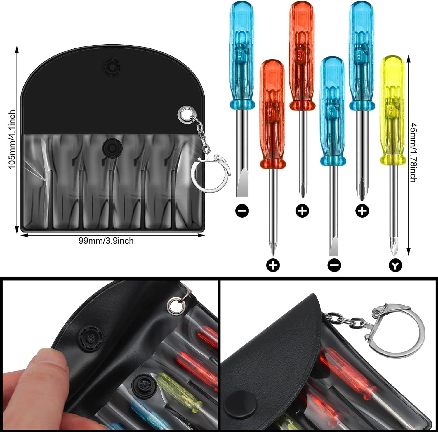 TRA-24 Pcs Mini Screwdriver Keychain Set Includes 12 Mini Screwdriver ...