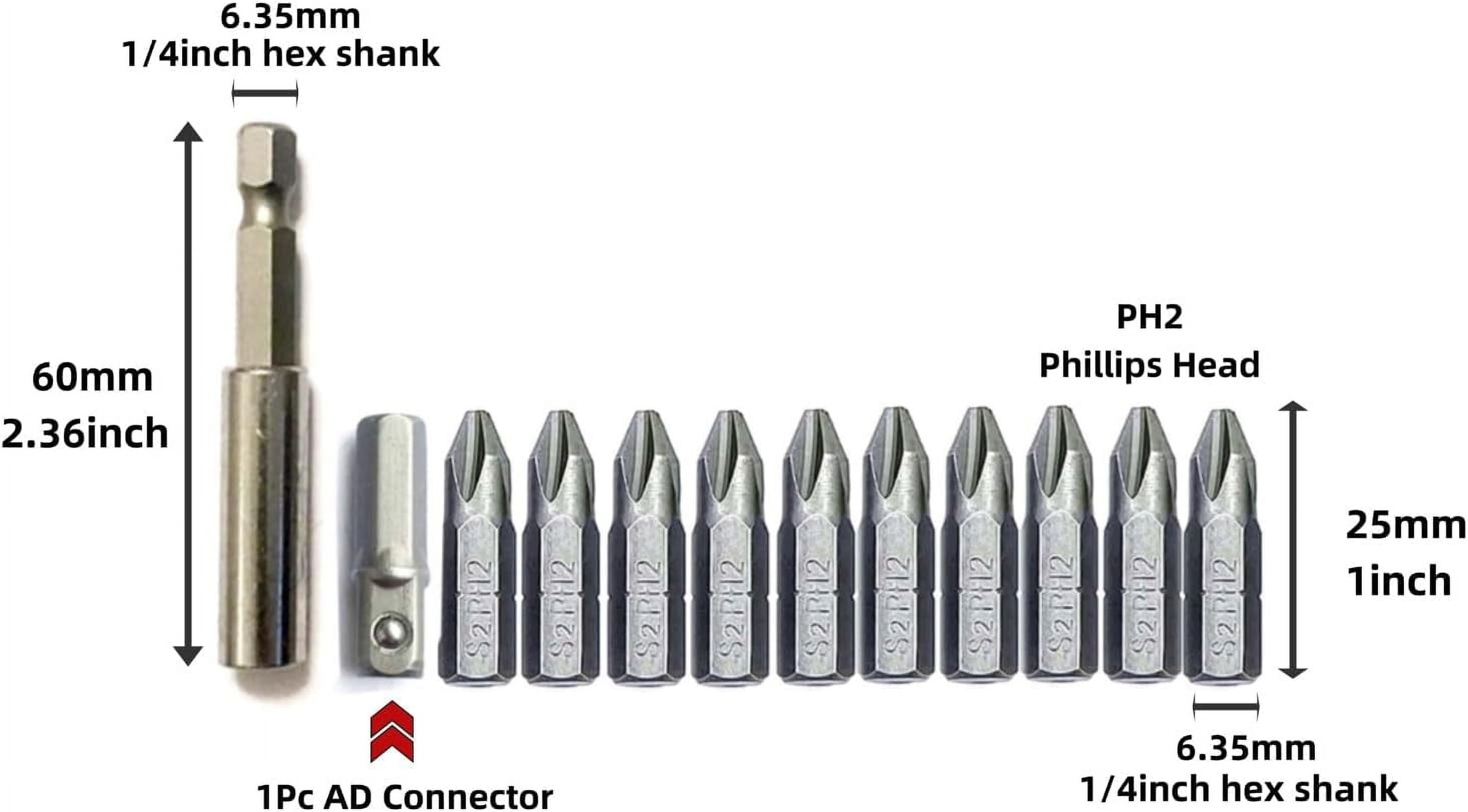 TRA-26 Pieces PH2 Phillips Magnetic Screwdriver Bit Set with Magnetic ...