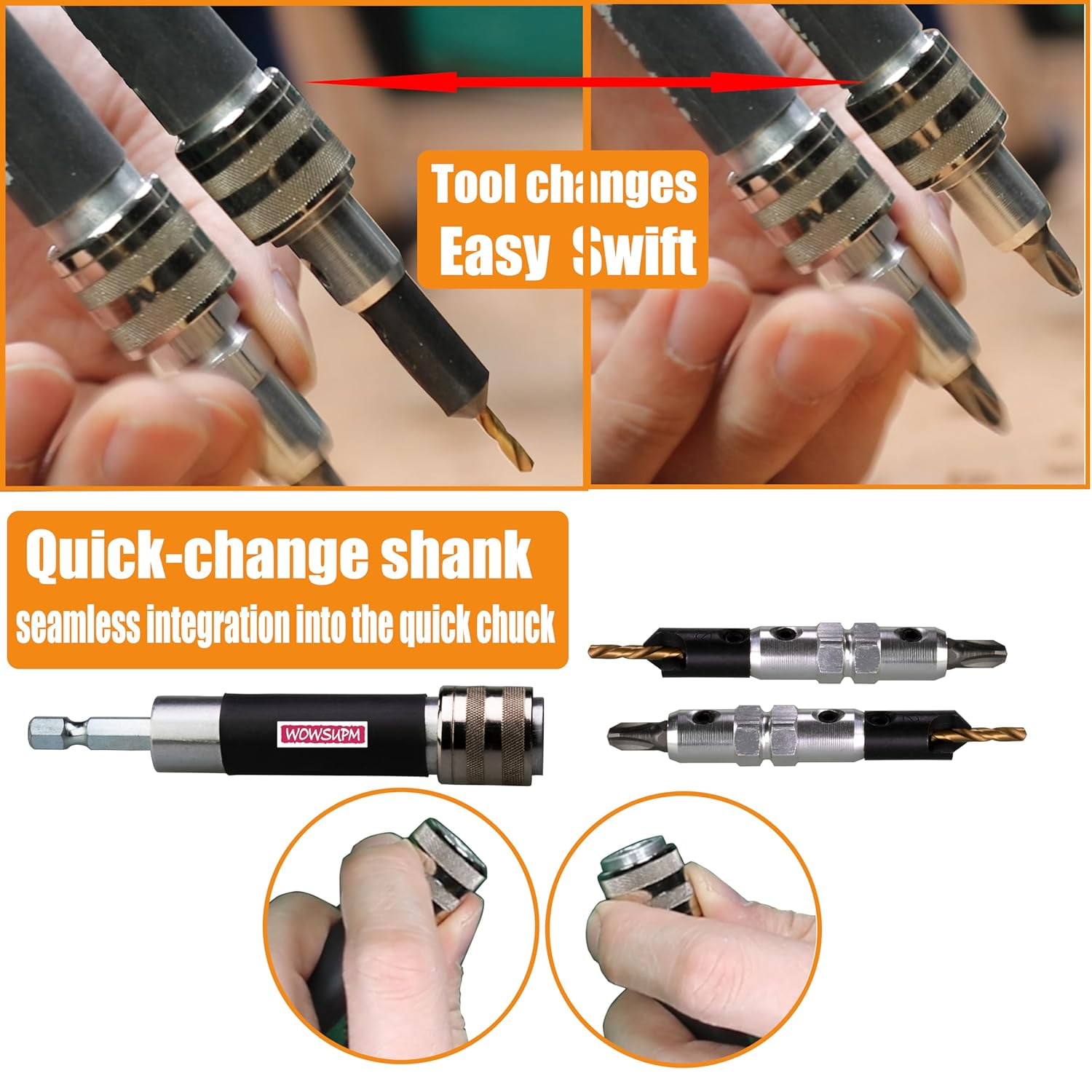 TRA-29 Pcs Quick Change Countersink Drill Bit Set Flip-Over Driver Set with Screwdriver Bits ...