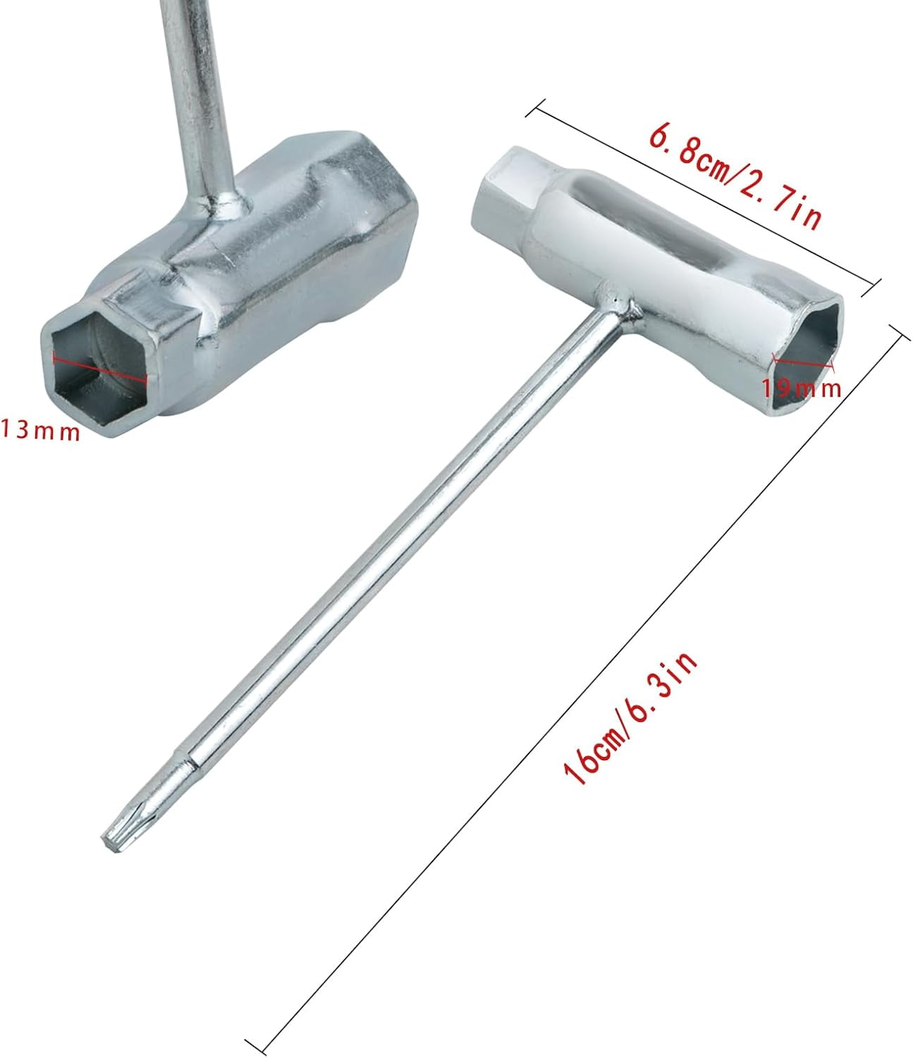 TRA-2pack Combination Screwdriver and Wrench, 13mm x 19mm T-Wrench and ...