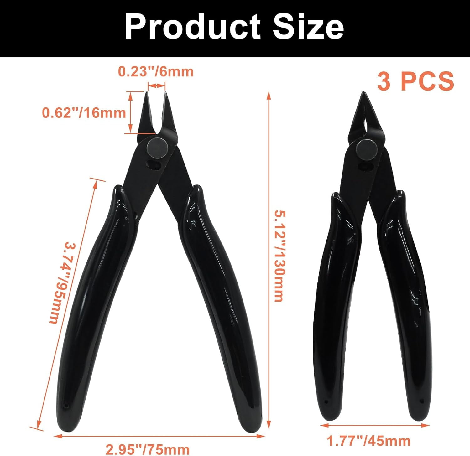 TRA-3 Pack 170ii Wire Flush Snips Micro Wire Cutters, Blue Nippers ...