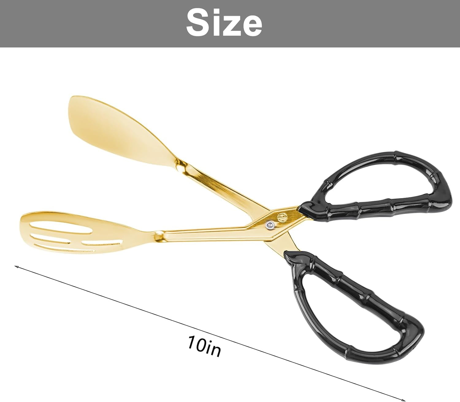 TRA-3-Pack Buffet Kitchen Tongs for Serving Food, 10 Inch Gold ...