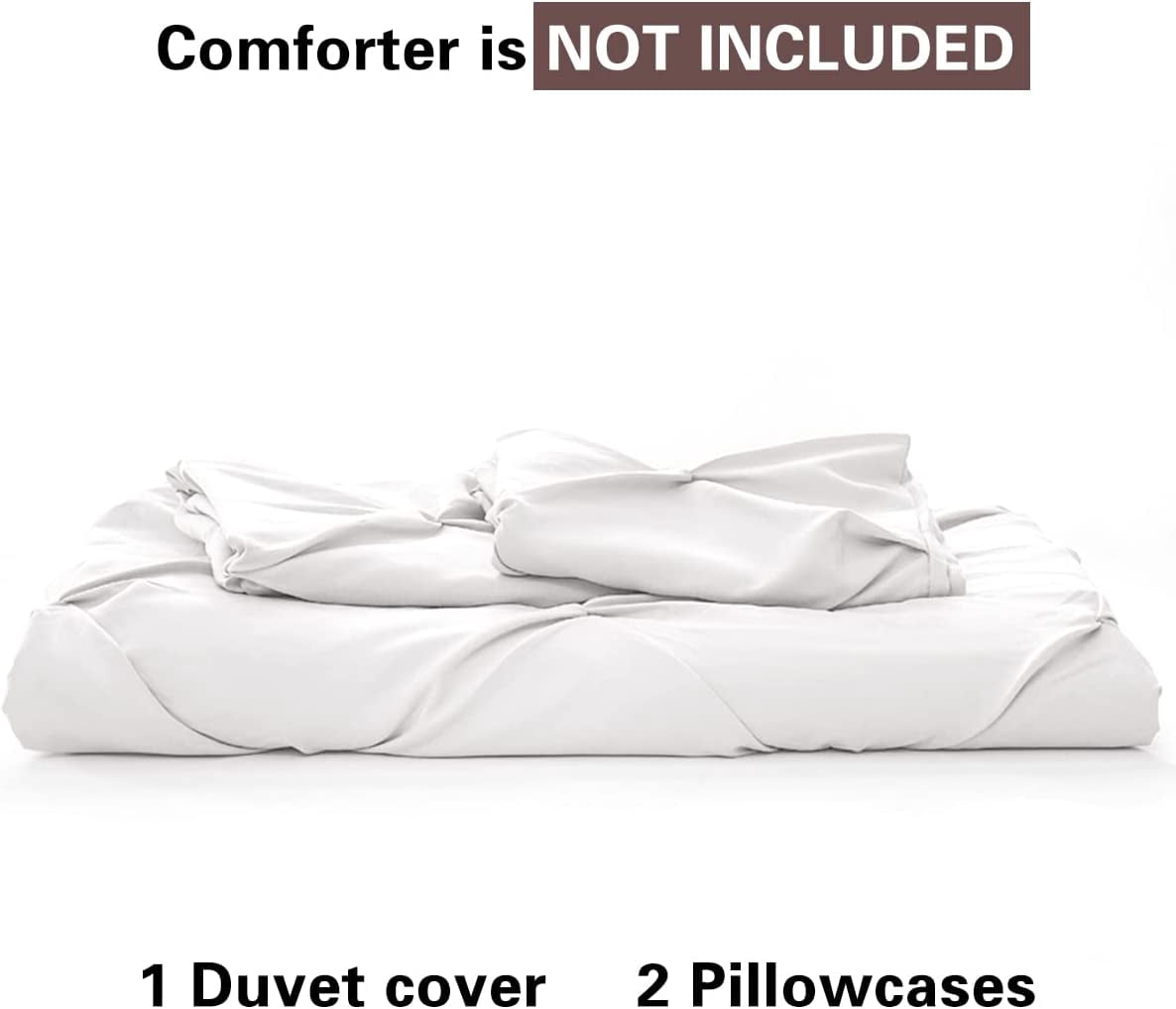 TRA-3 Piece Luxurious Pinch Pleated Duvet Cover with Zipper & Corner ...