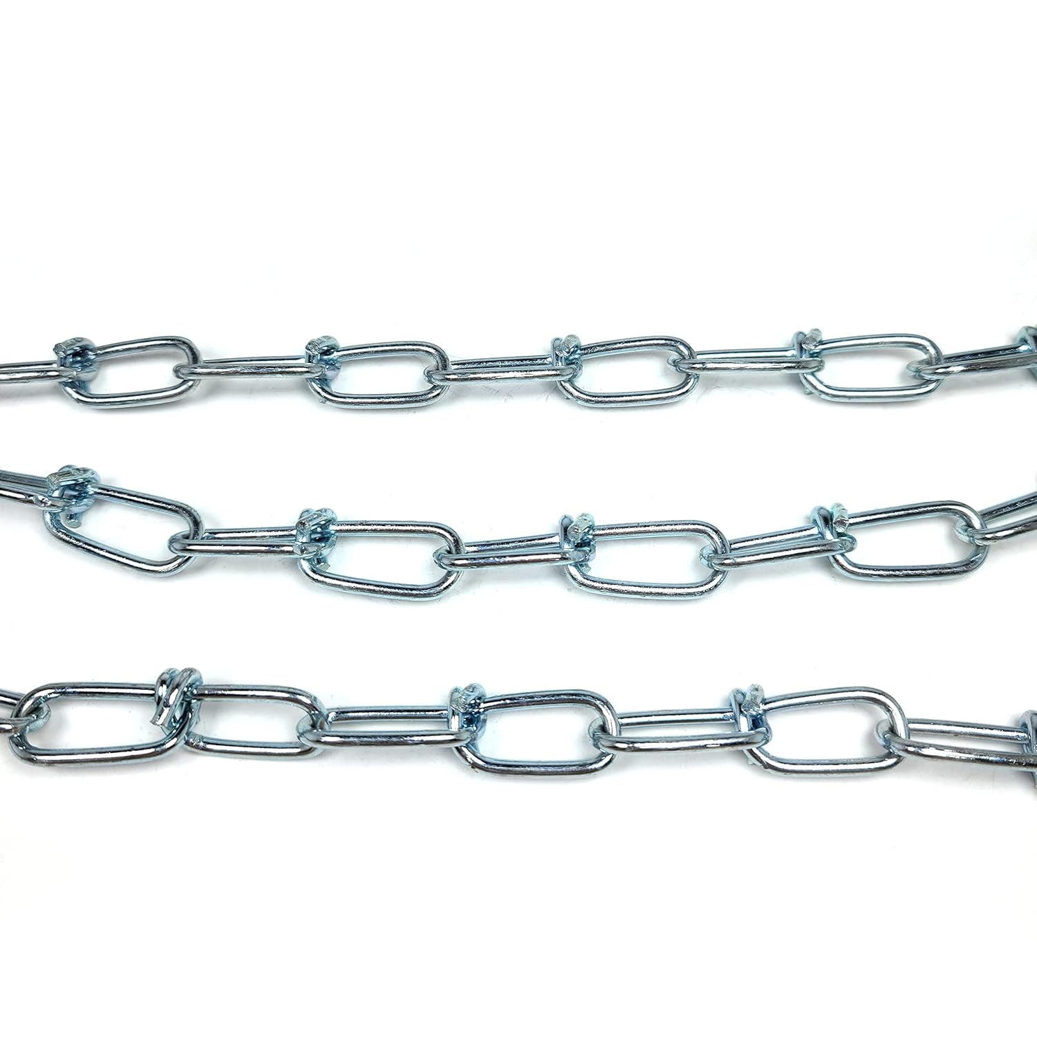 TRA-#3 x 15ft Zinc-Plated Double Loop Chain, Weldless Steel Chain for ...