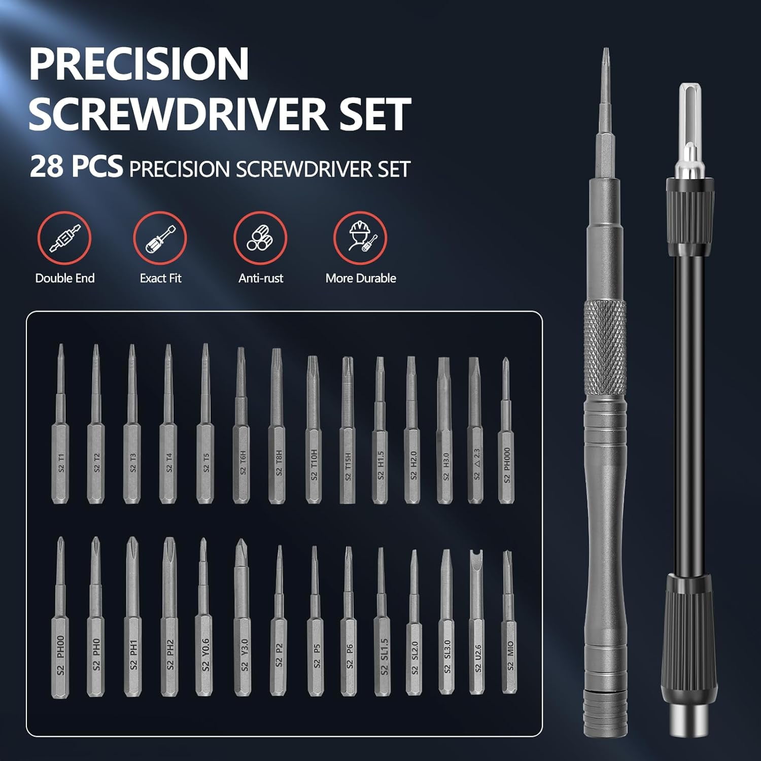 TRA-30 in 1 Precision Screwdriver Set Magnetic Mini Screwdriver Set with Case & Pop-up Bits ...