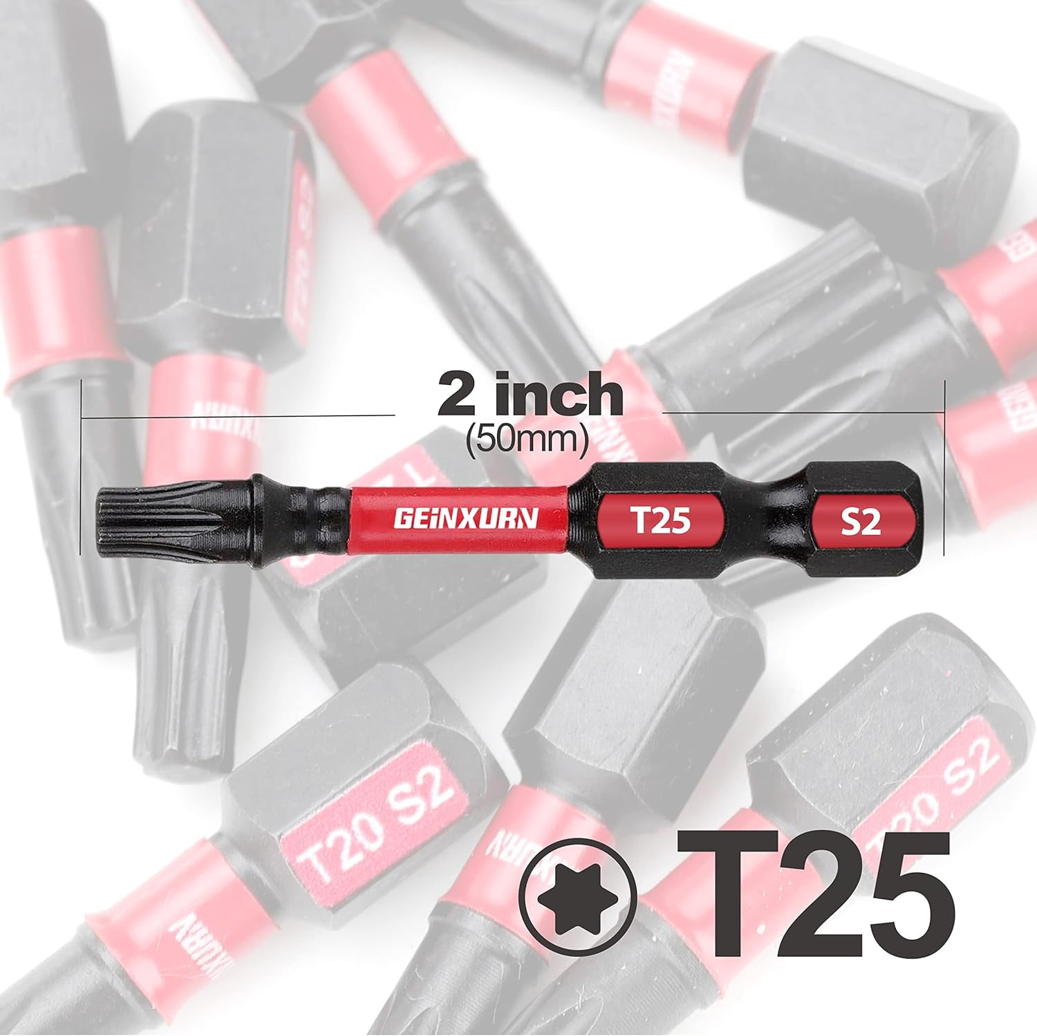 TRA-30 Pieces T25 2 In. Impact Tough Magnetic #25 Torx Head Power Bits ...