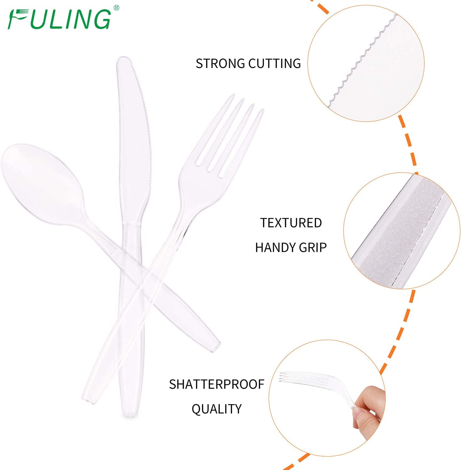 TRA-300pcs Clear Plastic Cutlery Set, Disposable Plastic Knives and ...