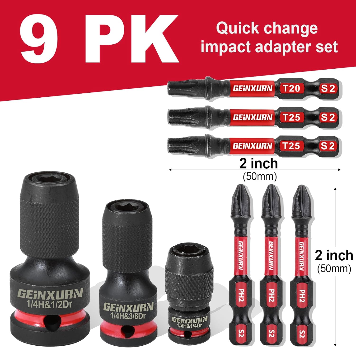 TRA-3PCS Impact Screwdriver Bit Holders Include 1/2-inch, 3/8-inch and ...