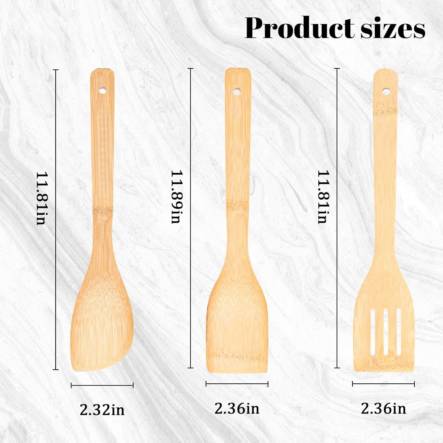 TRA-3PCS Wooden Spatulas for Cooking, Healthy Bamboo Spatulas Kitchen ...