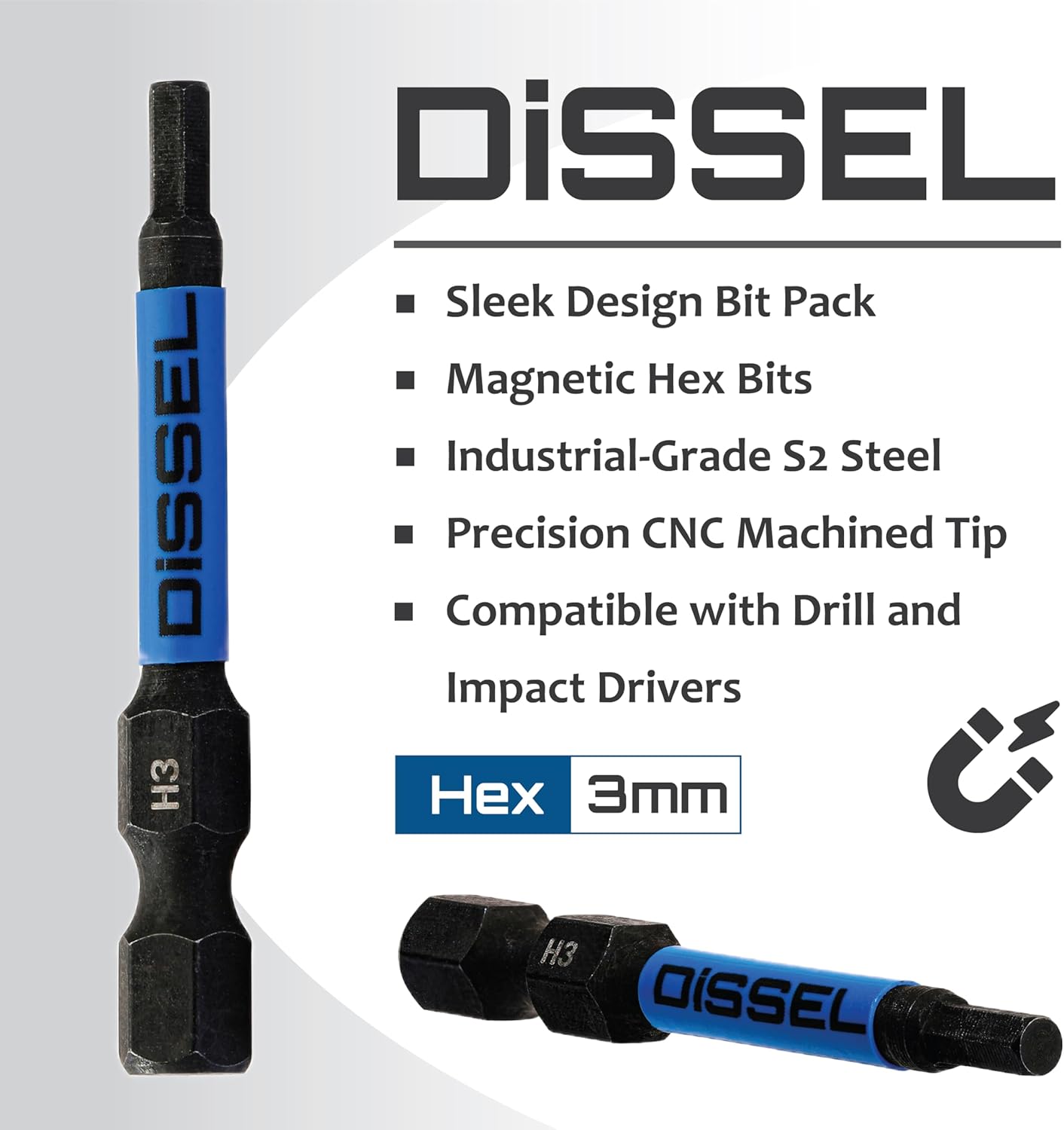 TRA-3mm Hex Bit Set - Metric Magnetic 3 mm Allen Wrench, Durable S2 ...