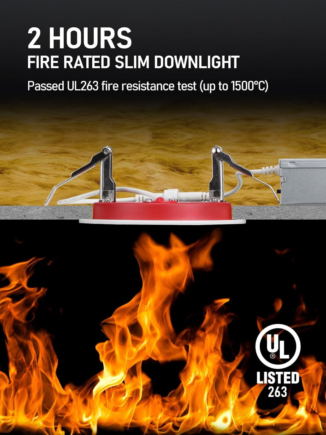 TRA-4 Inch 5CCT 2 Hour Fire Rated LED Recessed Lights, UL263 Listed ...