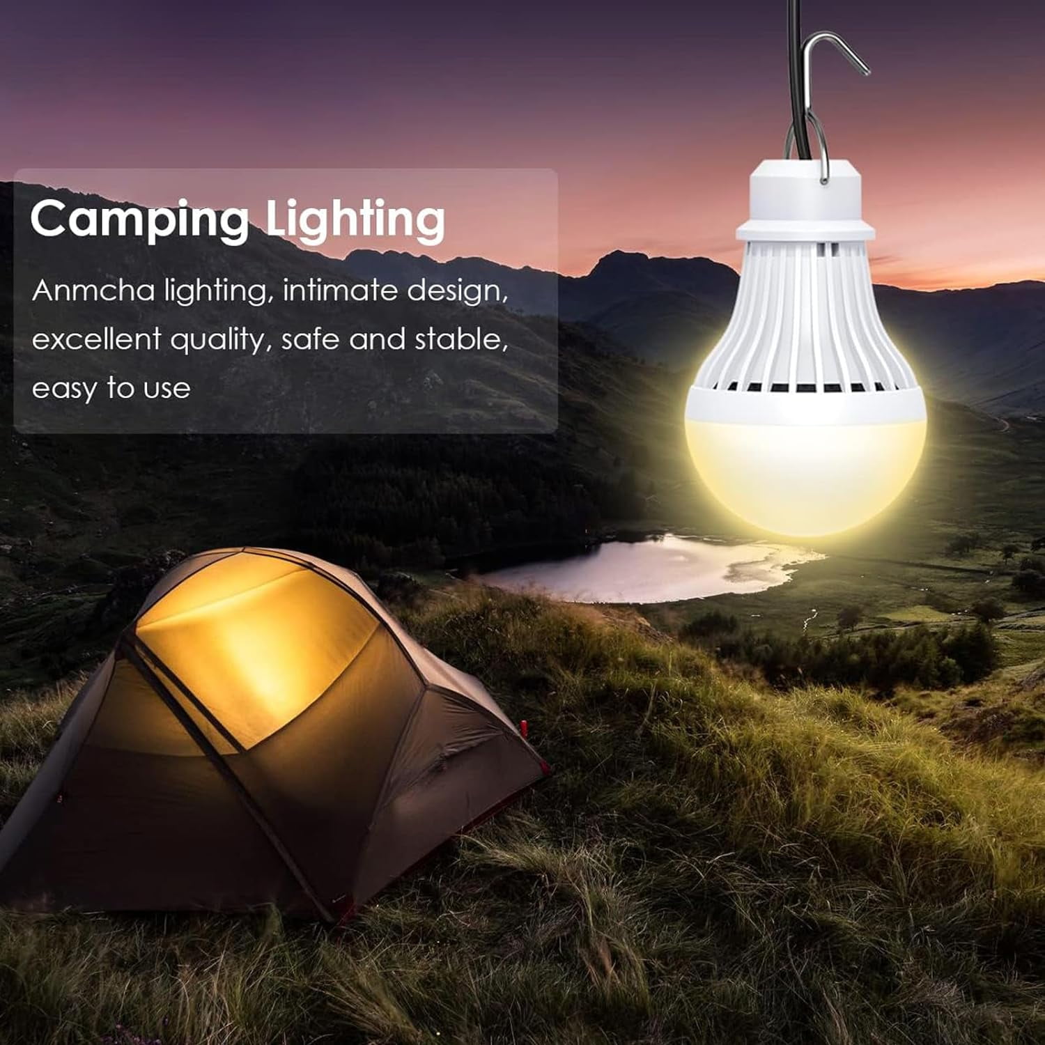 TRA-4 Pack USB Light Bulb, USB LED Camping Light Lantern, 8.2 ft Extra ...