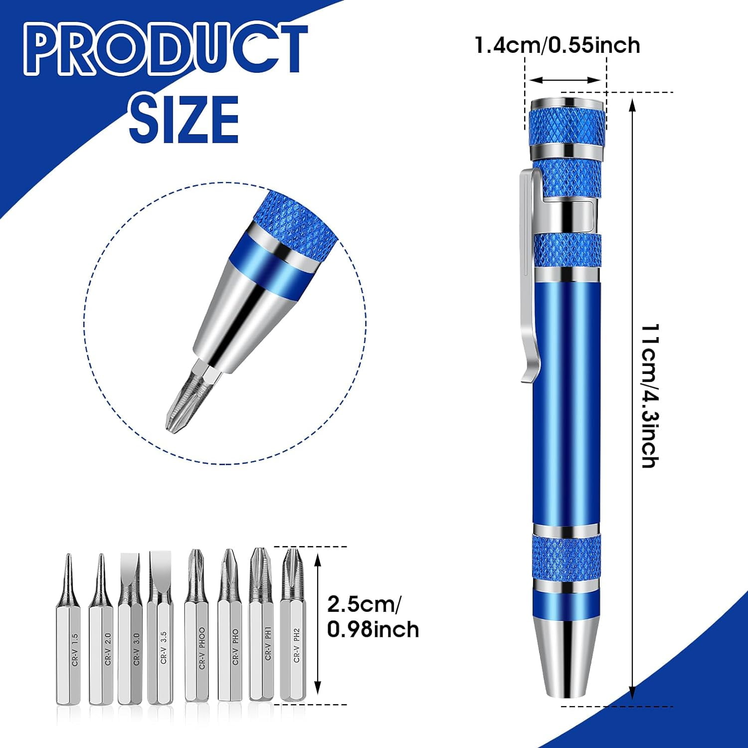 TRA-4 Pc Pocket Multitool Pen Screwdriver Set - 8 in 1 Mini Screwdriver ...